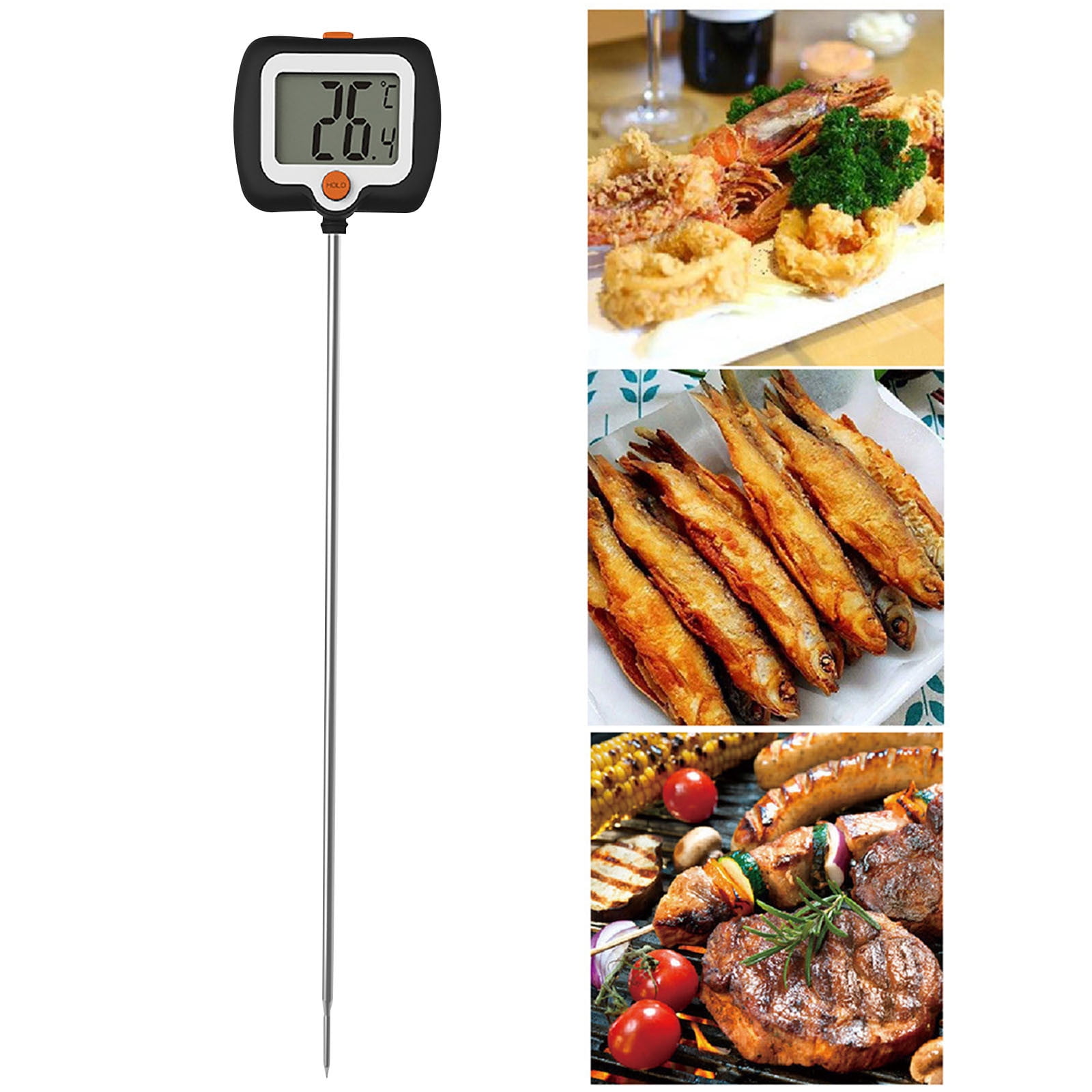 Holloyiver Candy Thermometer Deep Fryer Oil Thermometer with Pot Clip ...