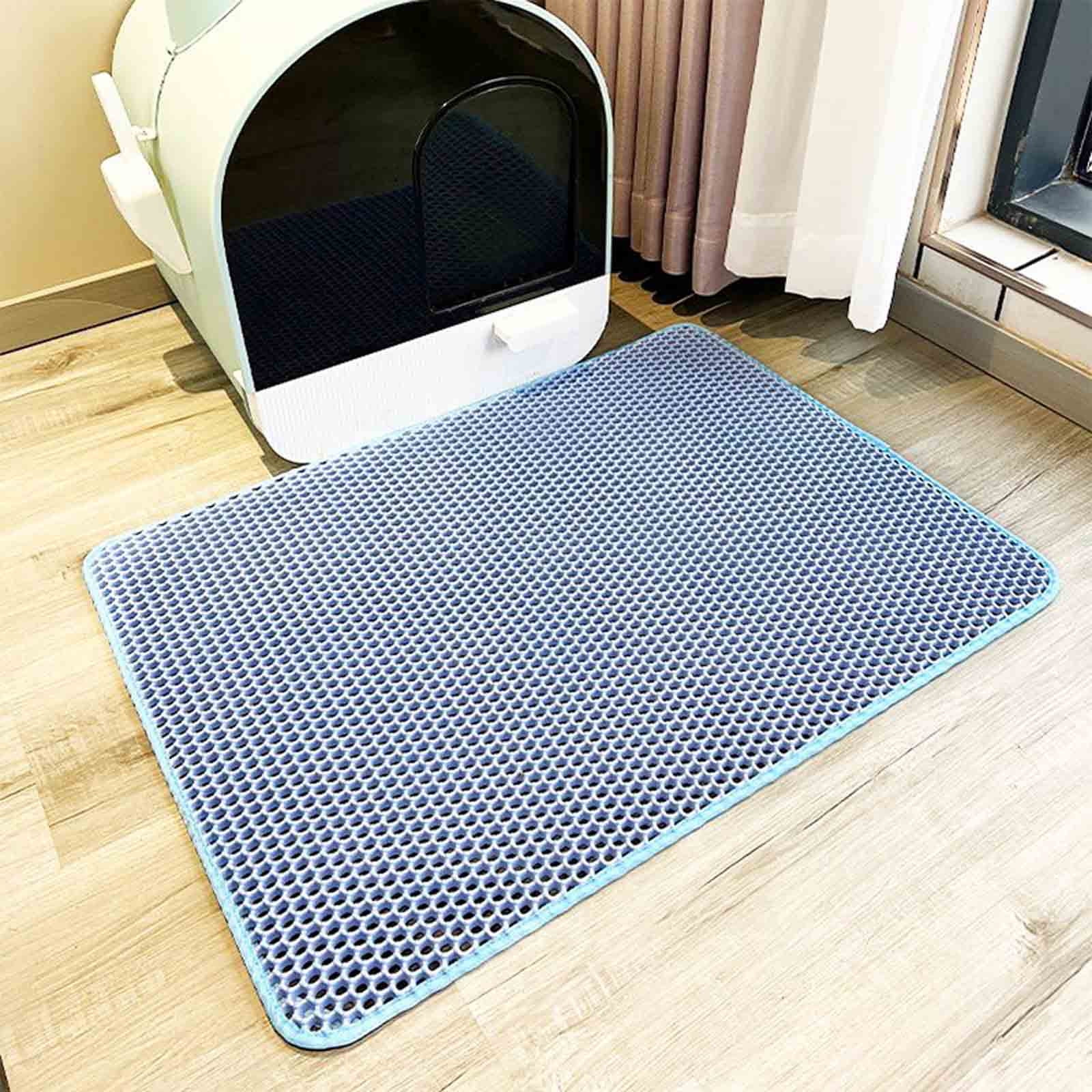 Holloyiver Cat Litter Mat Cat Litter Trapping Mat, Honeycomb Double ...