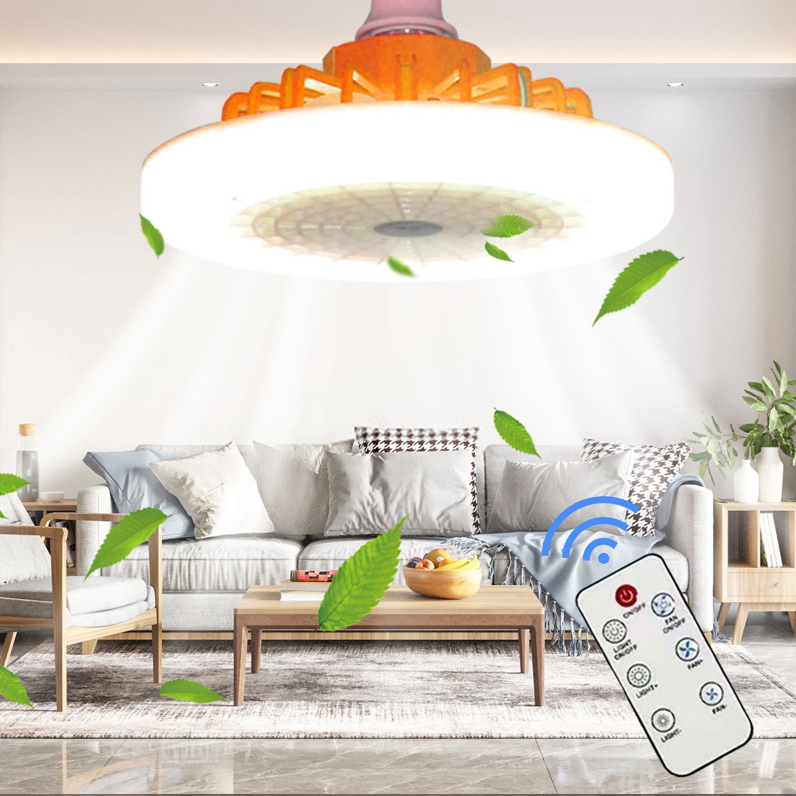Holloyiver Ceiling Fans with Lights and Remote, Light Dimmable Modern ...