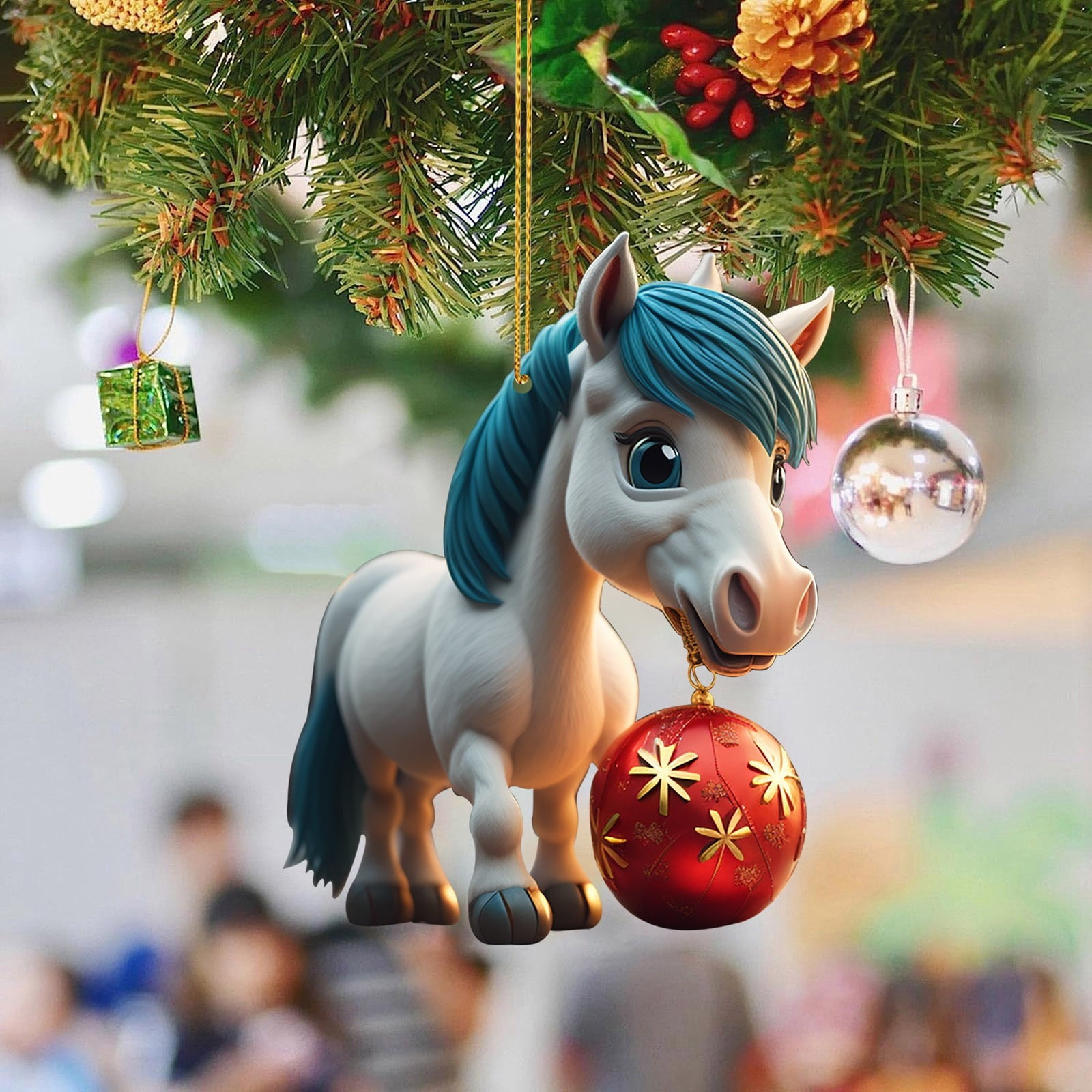 Holloyiver Christmas Ornaments 2023 Horse Merry Christmas Acrylic ...