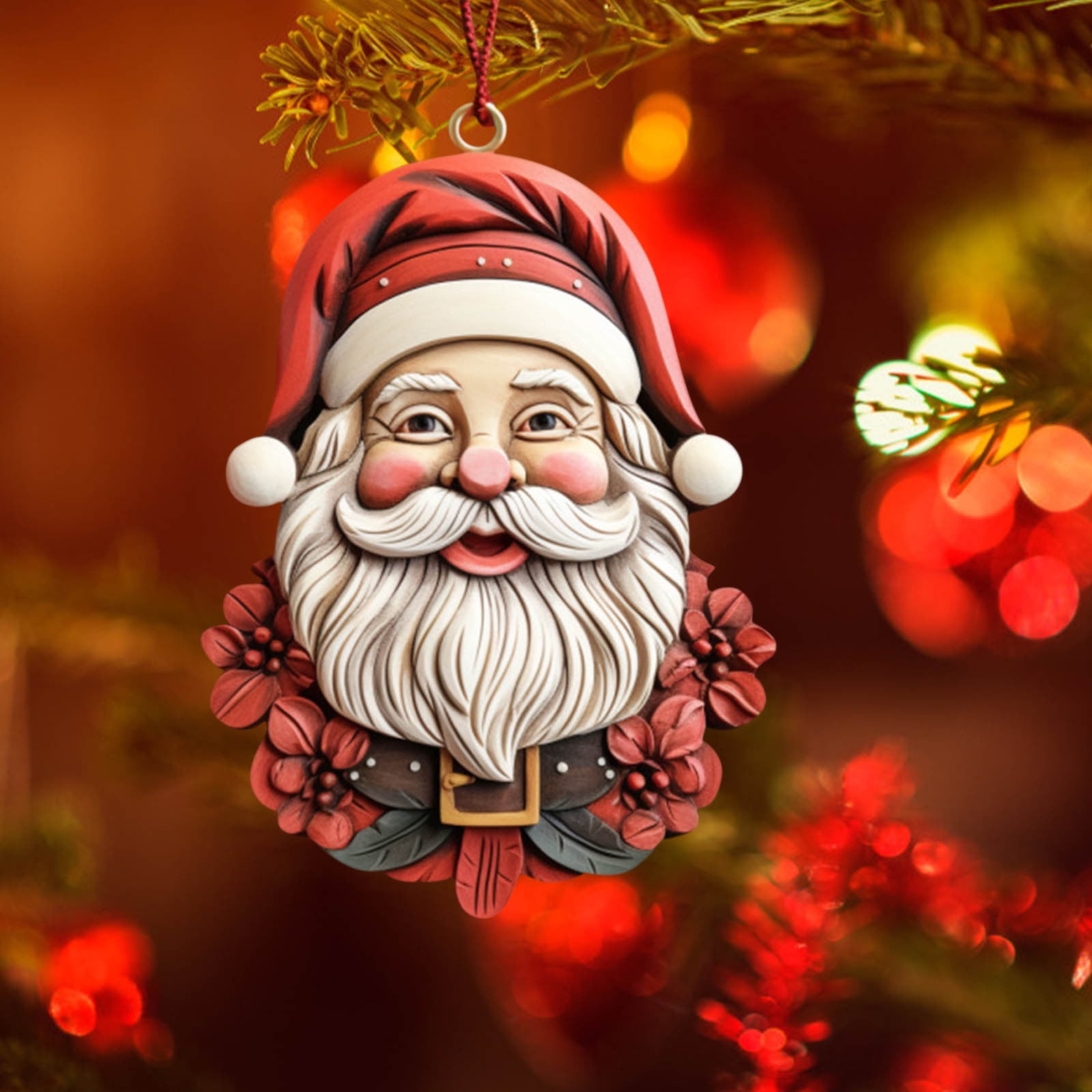 Holloyiver Christmas Santa Claus Ornaments, Mini Santa Gnomes Christmas ...