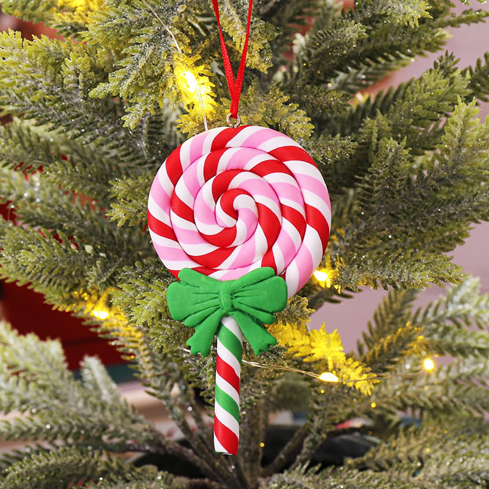 Holloyiver Christmas Tree Lollipop Hanging Ornaments, Xmas Candy Cane ...