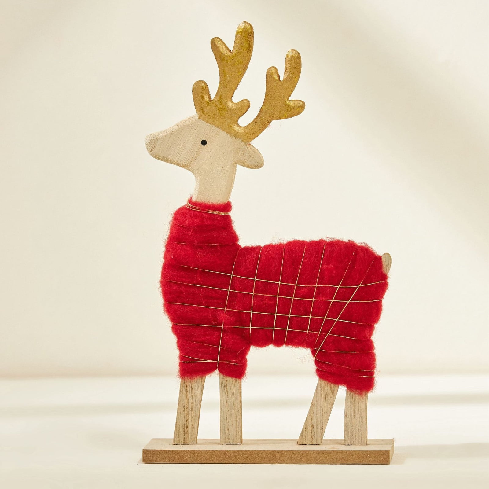 Holloyiver Christmas Wood Felt Reindeer Elk Tree Decorations ...