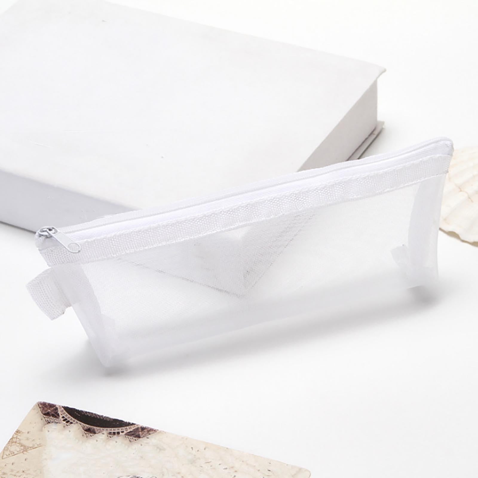 Holloyiver Clear Mesh Pencil Case Pouch with Zipper Closure, Clearly ...