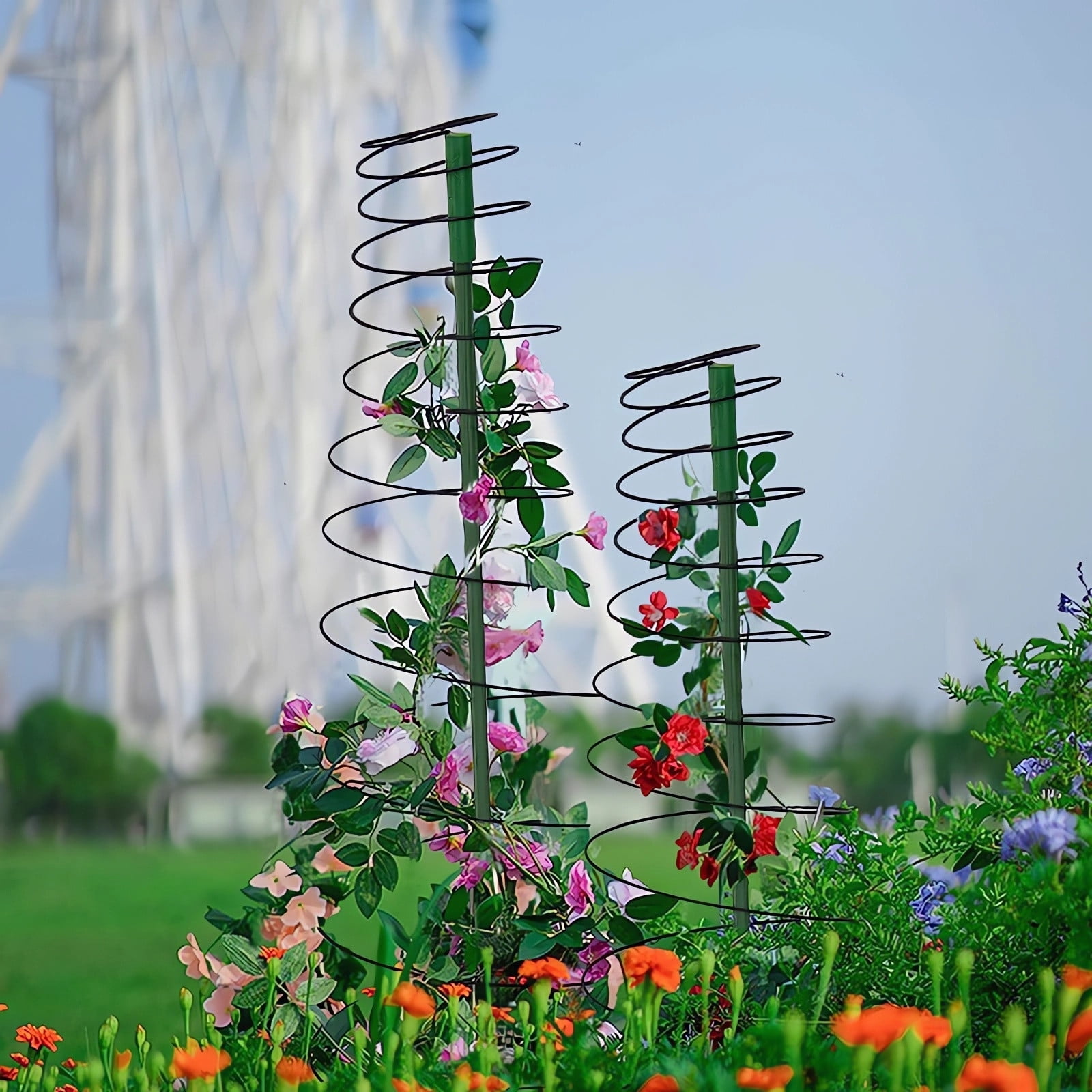 Holloyiver Climbing Plant Support, Metal Vine Herb Plants Stakes ...