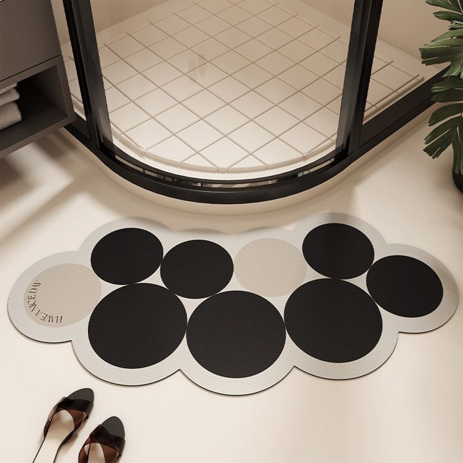 Holloyiver Curved Bath Mat for Quadrant Shower Cubicle, Corner Shower ...