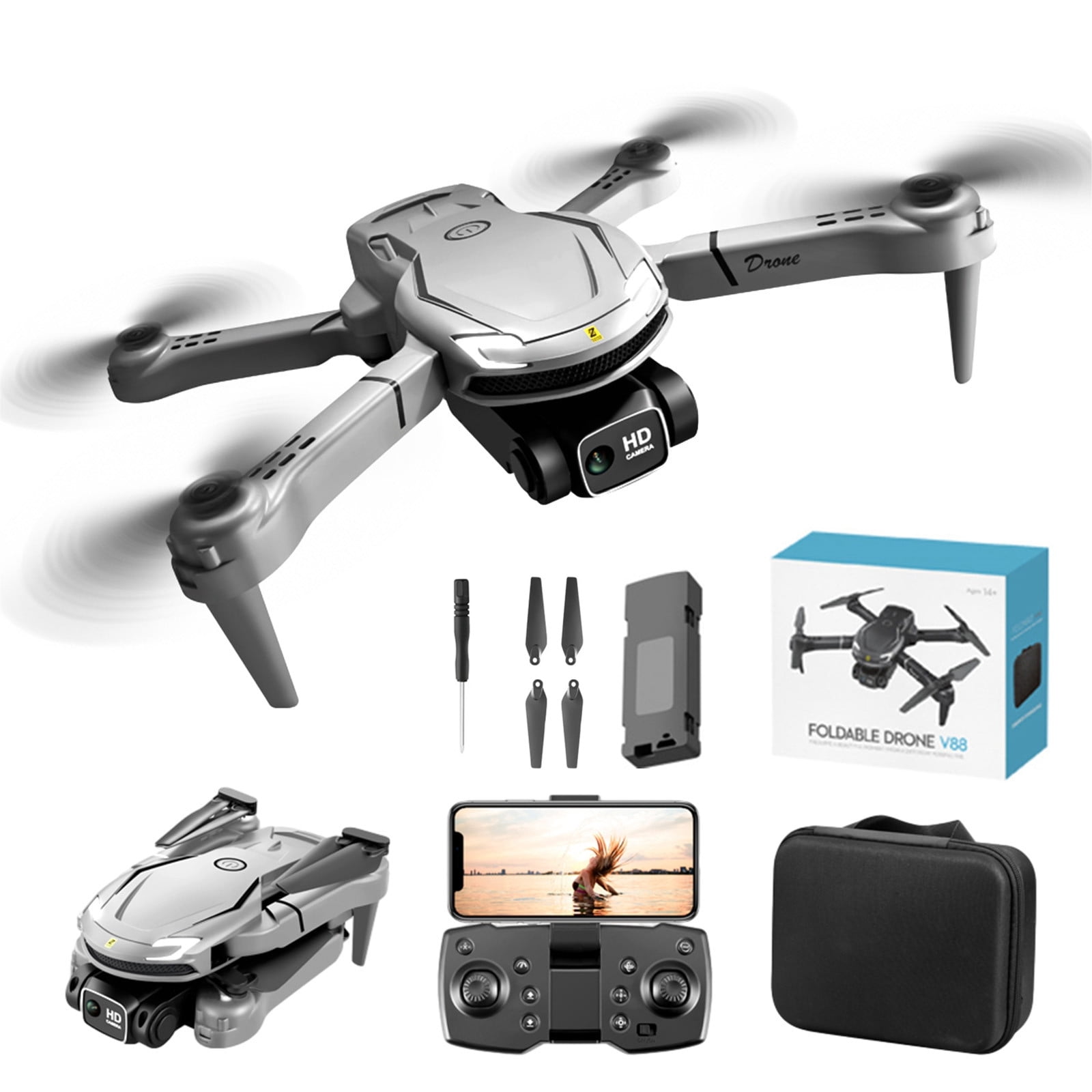 Holloyiver Drone with 4K Camera for Adults, RC Quadcopter with Auto ...
