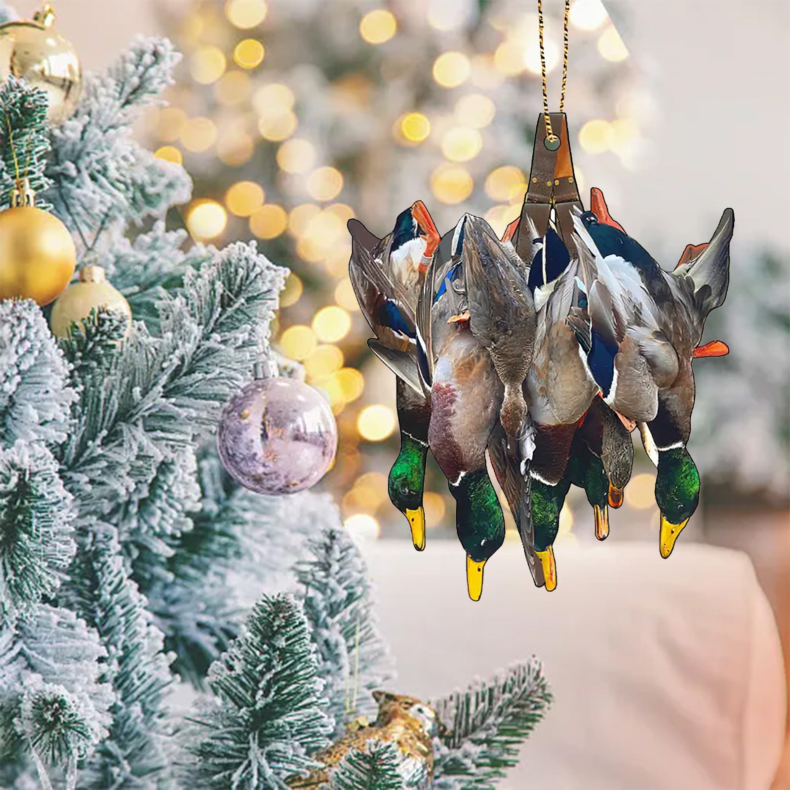 Holloyiver Duck Hunting Ornament, 3.15 Inch 2D Flat Acrylic Duck ...