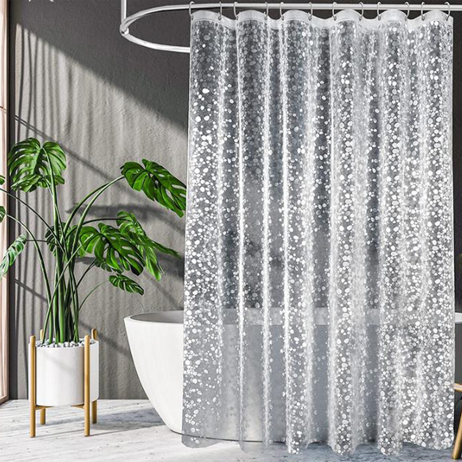 Holloyiver EVA PVC Free Heavy Duty Shower Curtain Liner 71 x 71 Inches ...