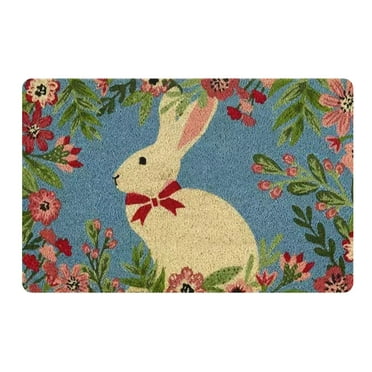 SDJMa Easter Bunny Eggs Farmhouse Kitchen Rugs Spring Rabbits Flowers ...