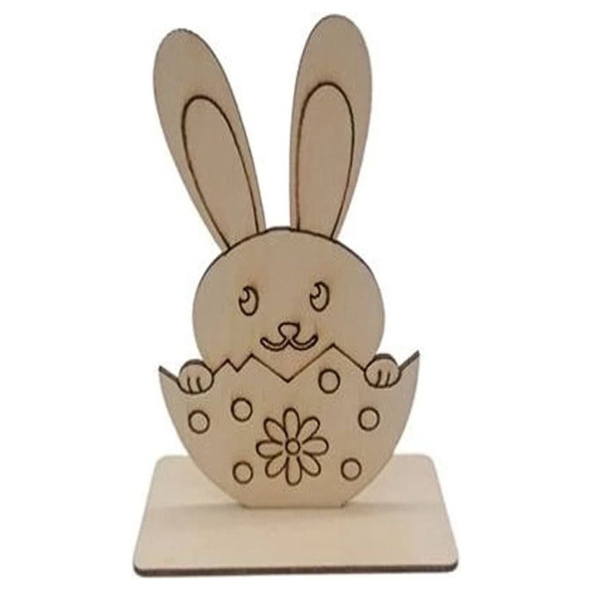 Holloyiver Easter Wood Bunny Cutout Unfinished Rabbit Shaped Wooden ...