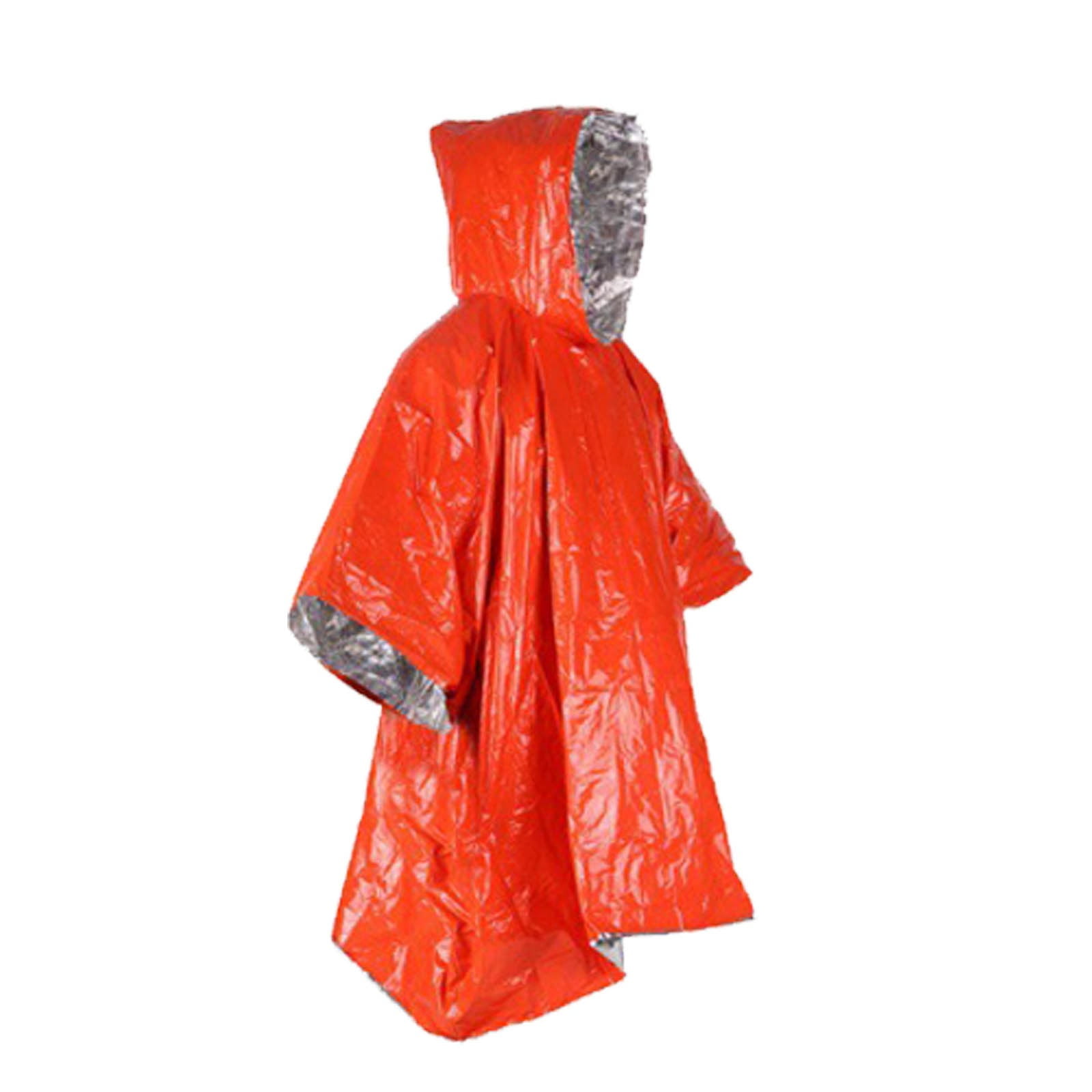 Holloyiver Emergency Rain Poncho, Thermal Mylar Space Blanket Sack ...