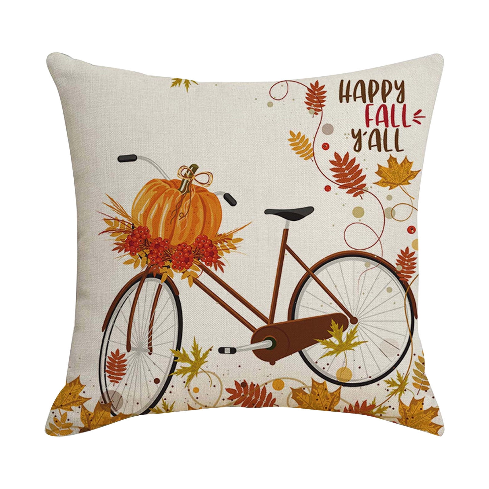 Holloyiver Fall Pillow Covers 18x18 for Fall Decor Pumpkin Maple Leaves ...