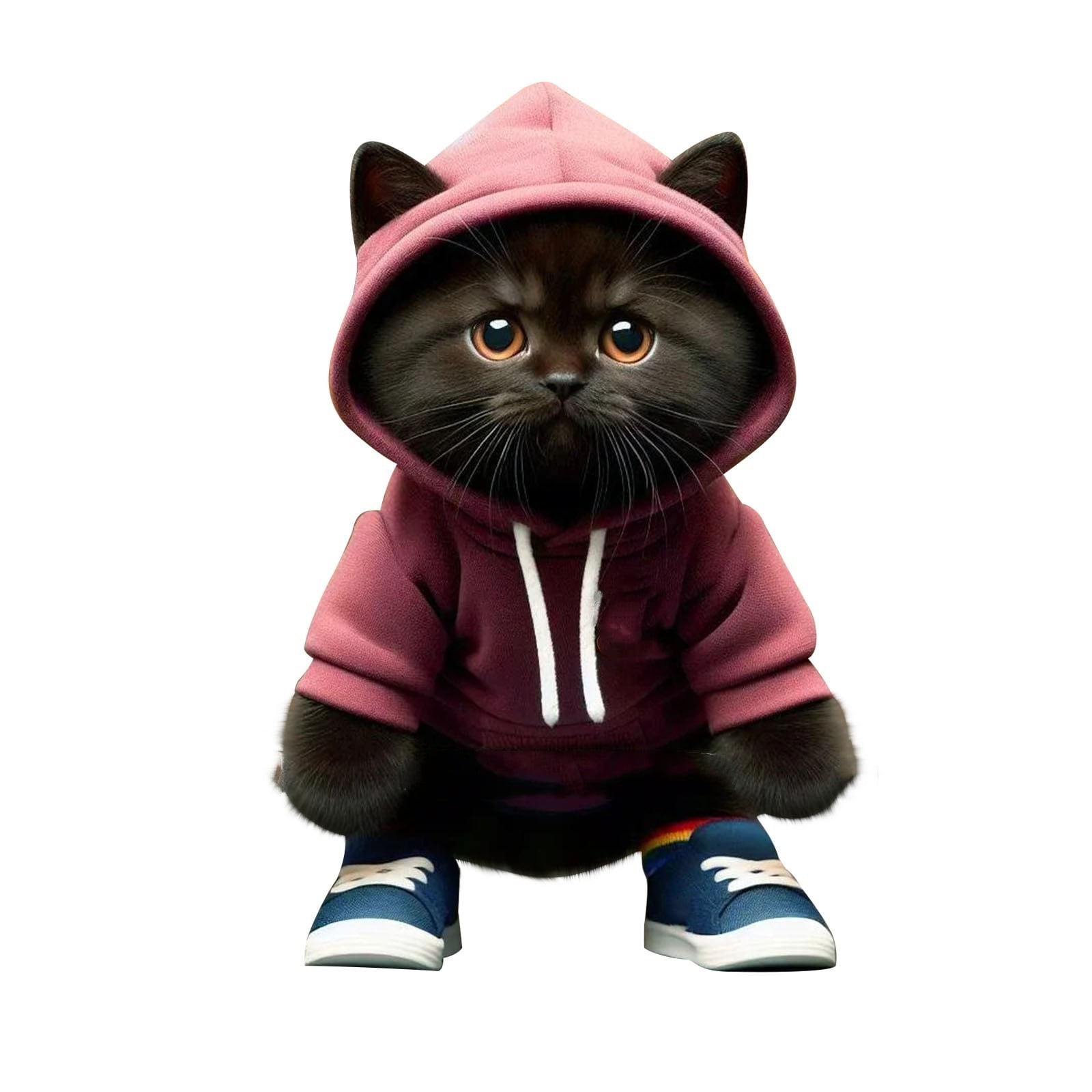 Holloyiver Fitness Cat Statue, Cute Dressed Weightlifting Cat Figurine ...