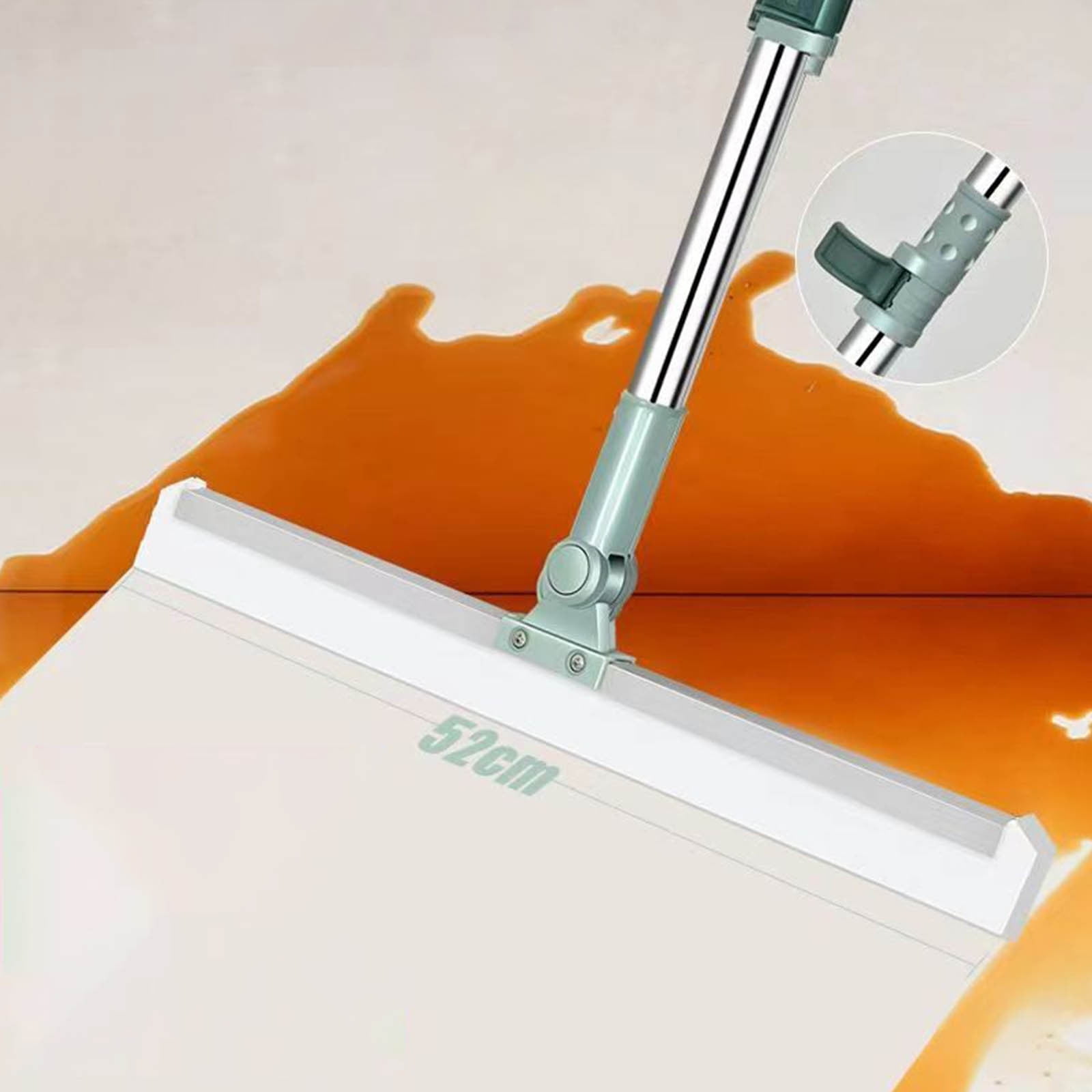 Holloyiver Floor Squeegee, Scrubber Broom Rubber TPR Blade Telescopic ...