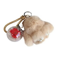 Super Soft Faux Plush Bunny Keychain Lovely Rabbit Doll Plushie ...