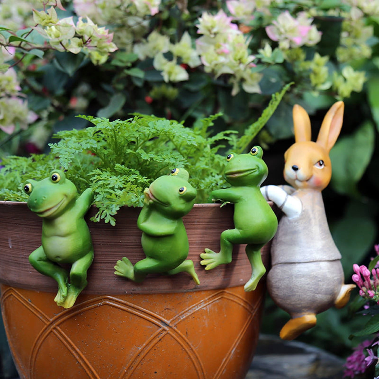 Holloyiver Frog Figurine Garden Decor, Funny Lazy Frog Statues Yard ...