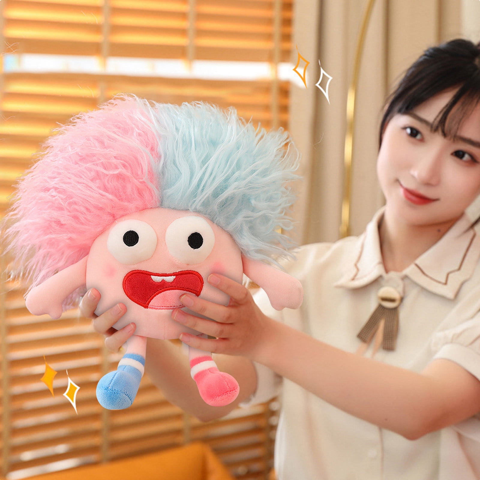 Holloyiver Funny Stuffed Big Eyes Plush Toy, 9.8" Cute Explosive ...