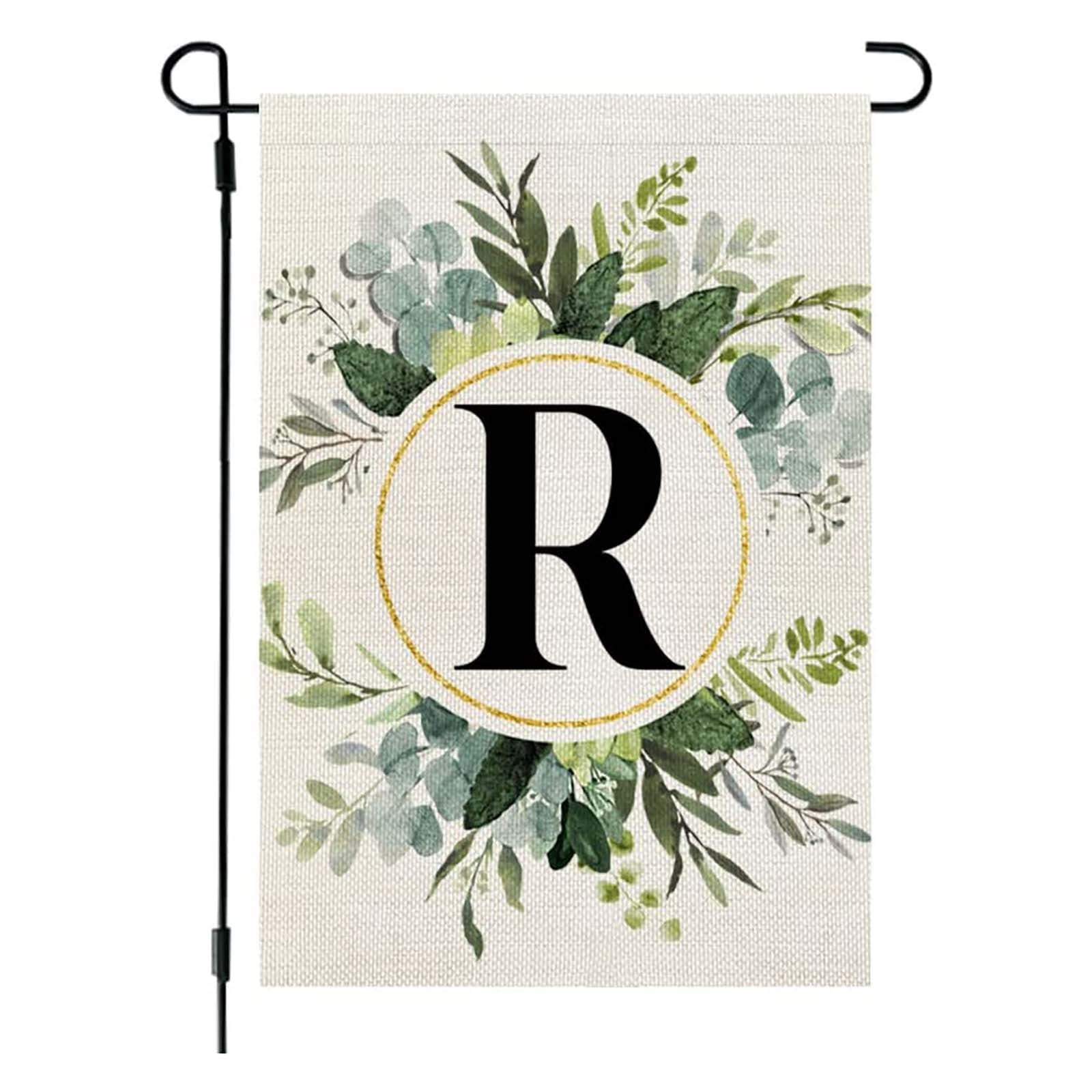 Holloyiver Garden Flag Monogram Letter R Family Last Name 11.8x17.7 ...