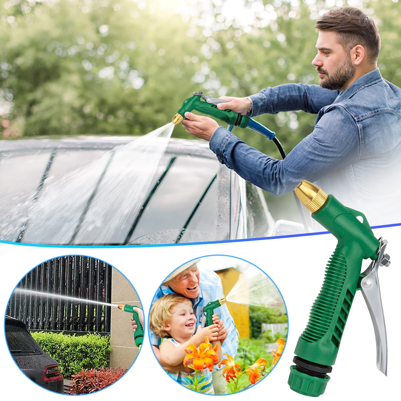 Holloyiver Garden Hose Nozzle Sprayer, Adjustable Water Hose Nozzle ...