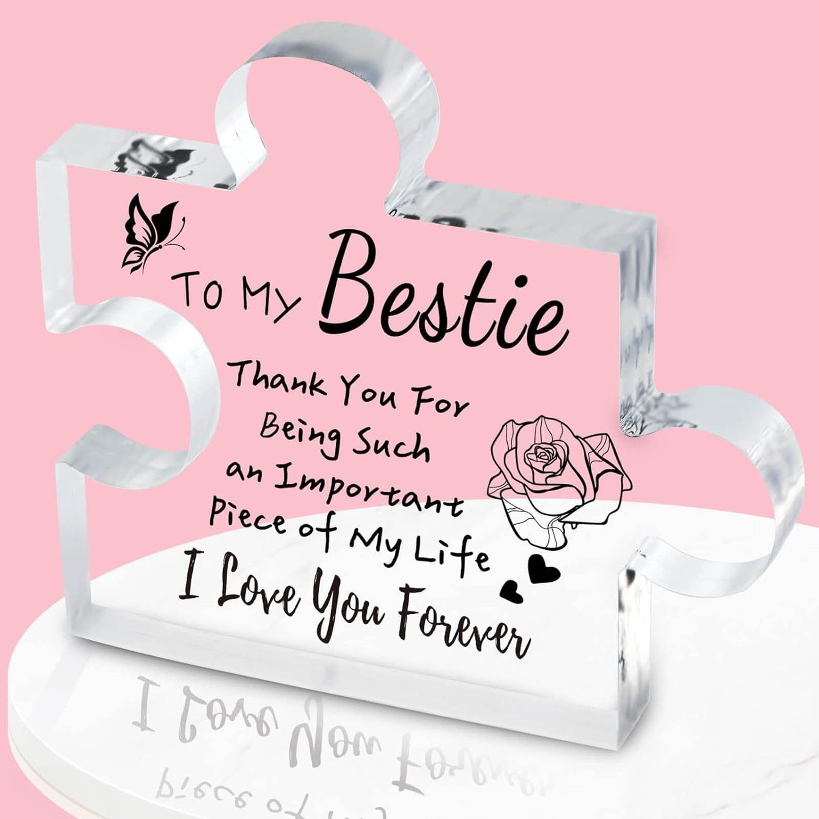 Holloyiver Gifts for Bestie Acrylic Puzzle Plaque, Christmas Birthday ...