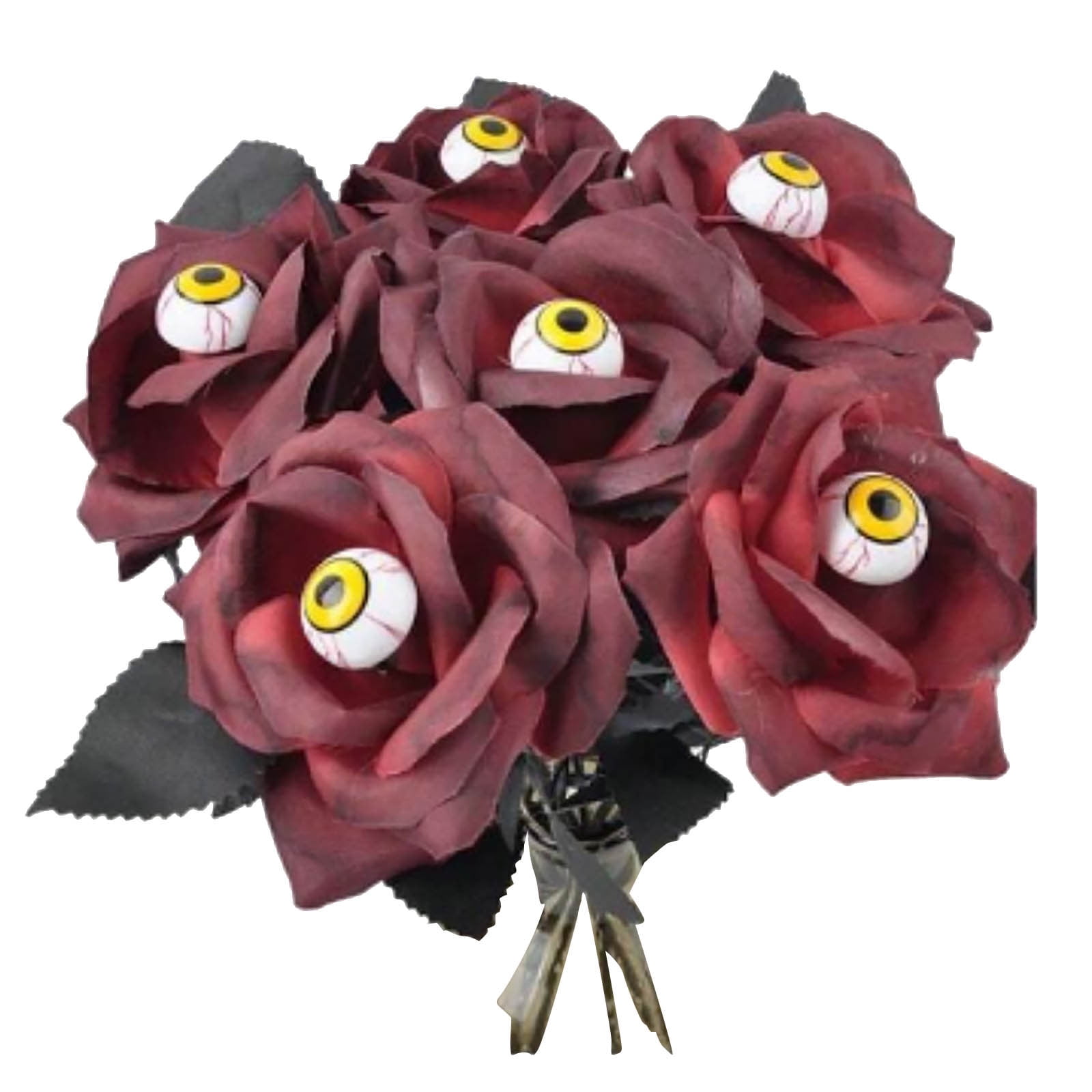 Holloyiver Halloween Black Roses with Eyeballs, Red Flowers with Stem ...