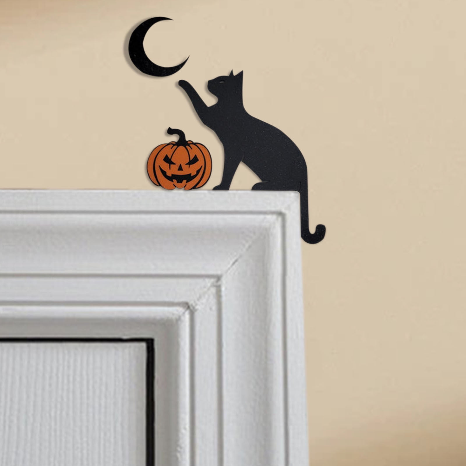Holloyiver Halloween Cat Door Topper, Metal Halloween Door Corner Sign ...