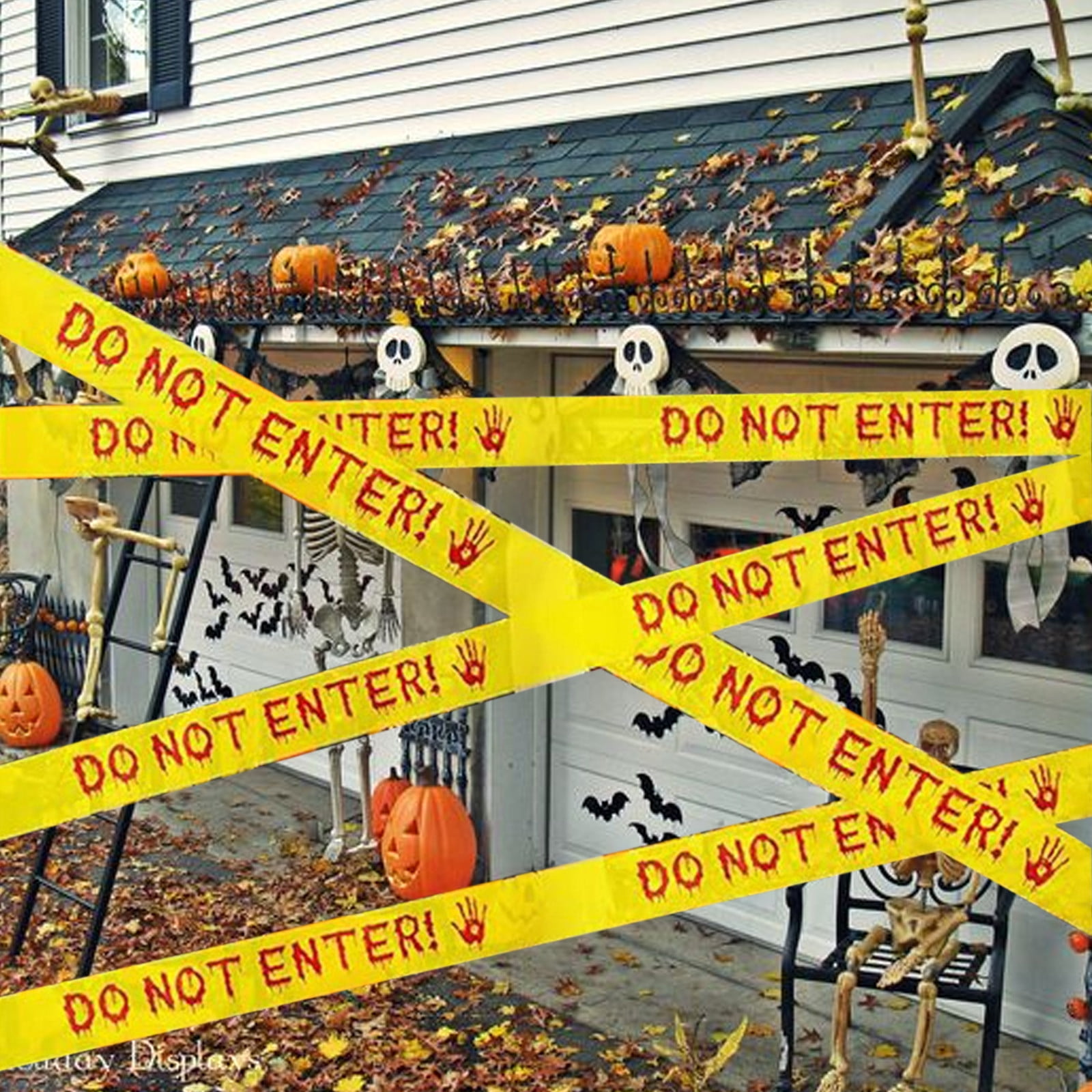 Holloyiver Halloween Decorations Caution Tape, Do Not Enter Yellow ...