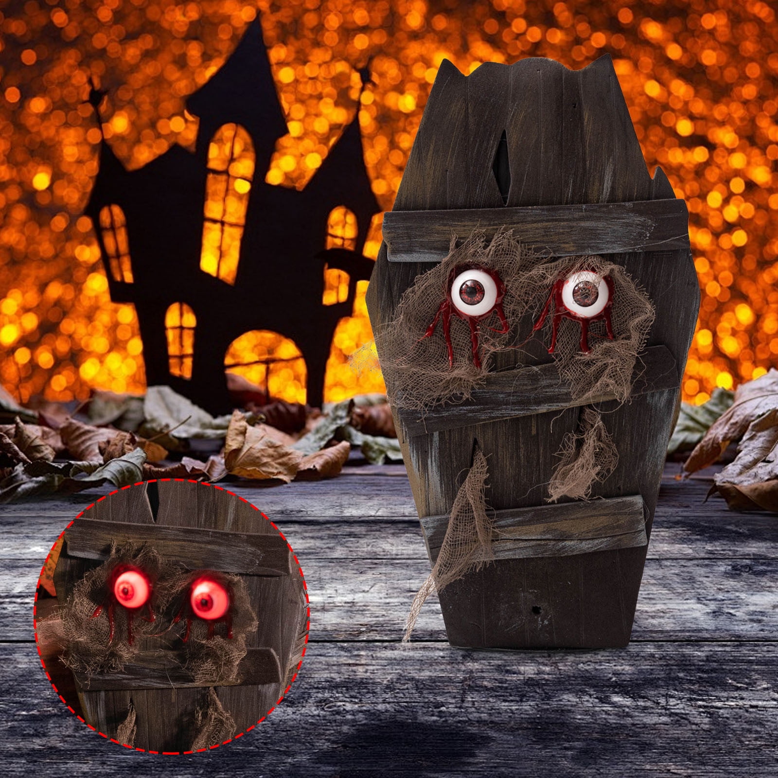 Holloyiver Halloween Walking Coffin Decoration,Induction-Activated ...