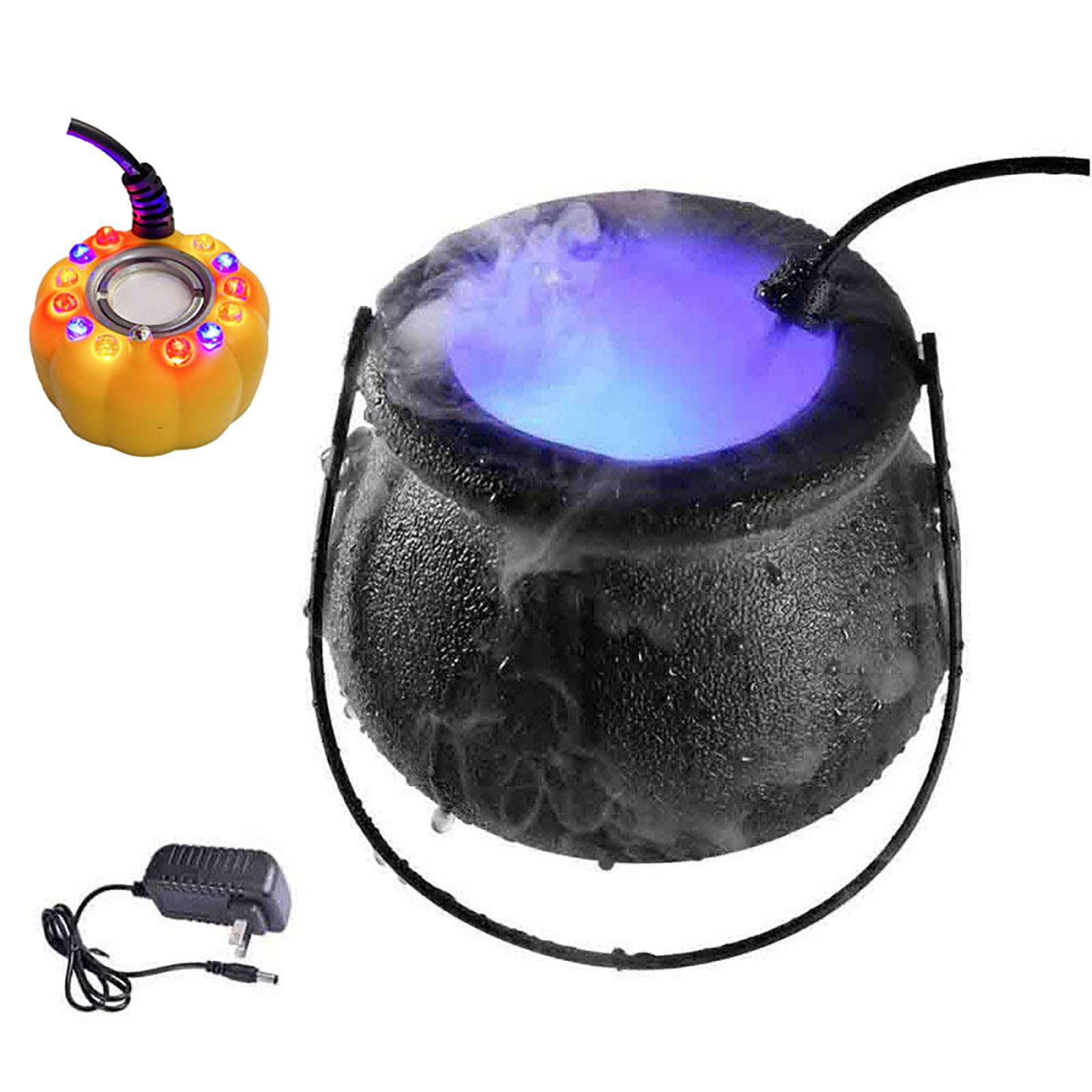 Holloyiver Halloween Witch Cauldron Fog Maker with 12 LED Lights ...