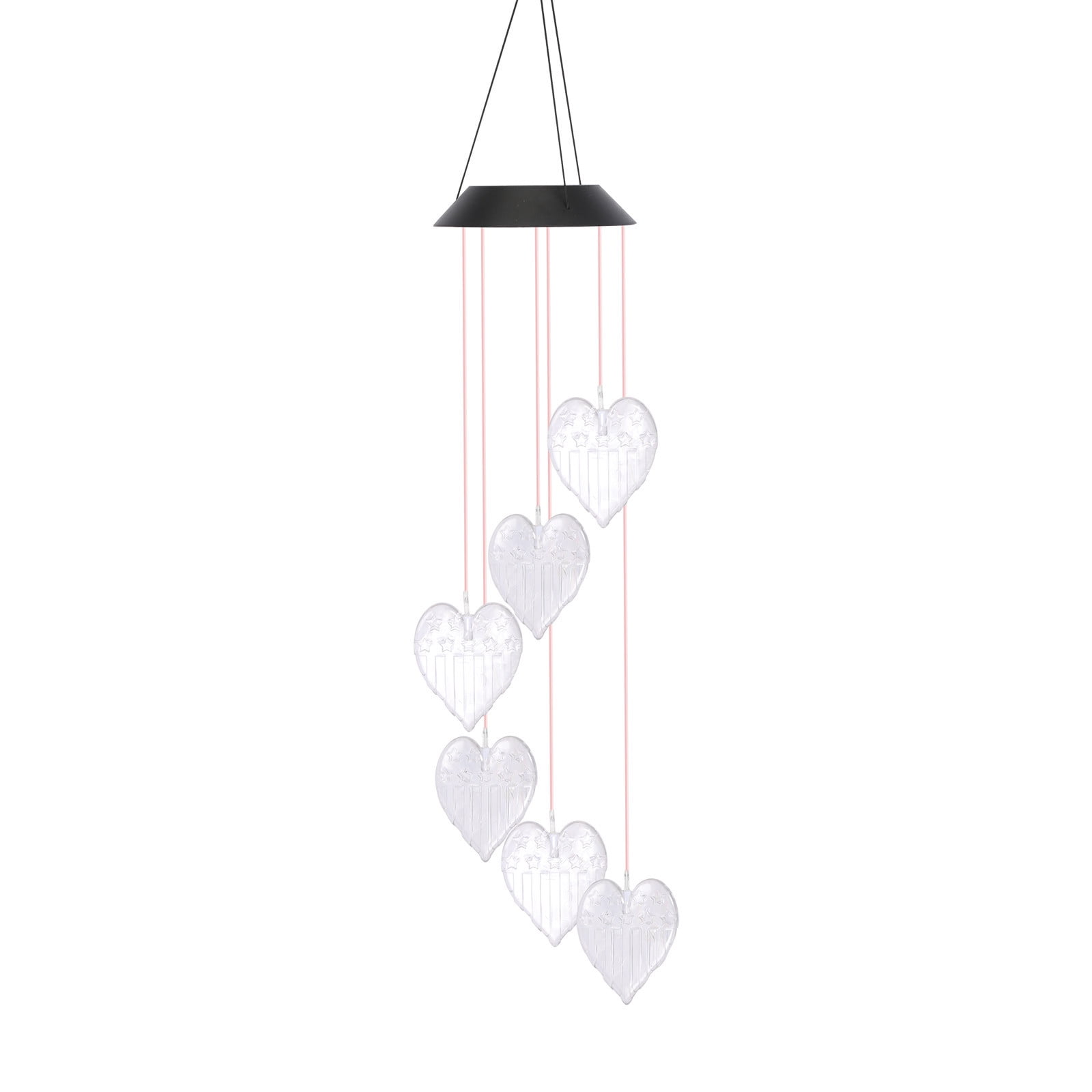 Holloyiver Heart Shape Solar Wind Chimes, Color Changing Wind Chimes ...