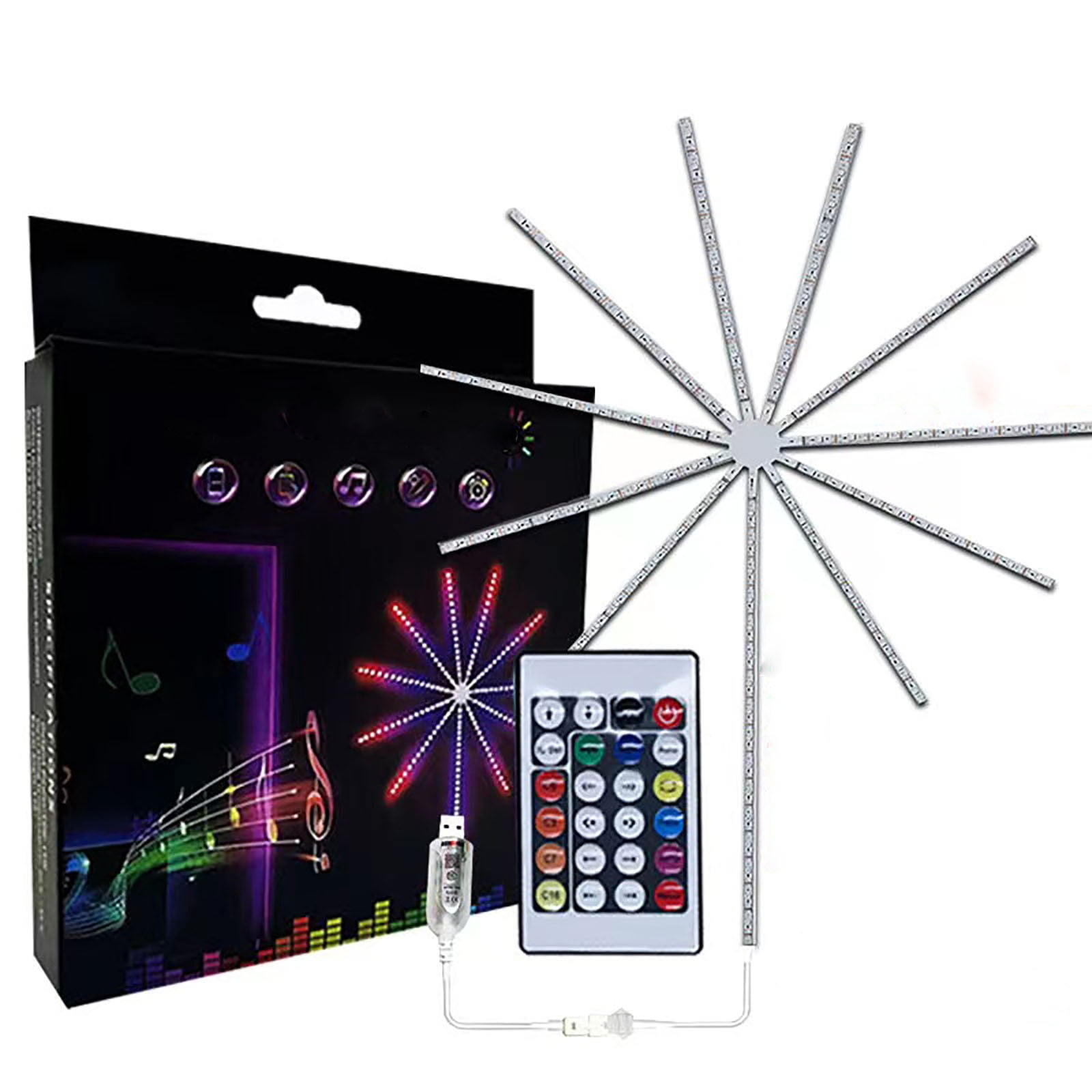 Holloyiver Led Firework Lights, Smart Led Strip Lights Dimmable with ...