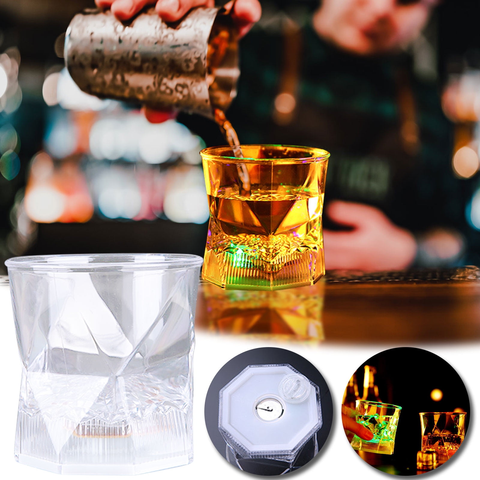 Holloyiver Light Up Cups, LED Flash Light Up Drinking Glasses, Bar ...