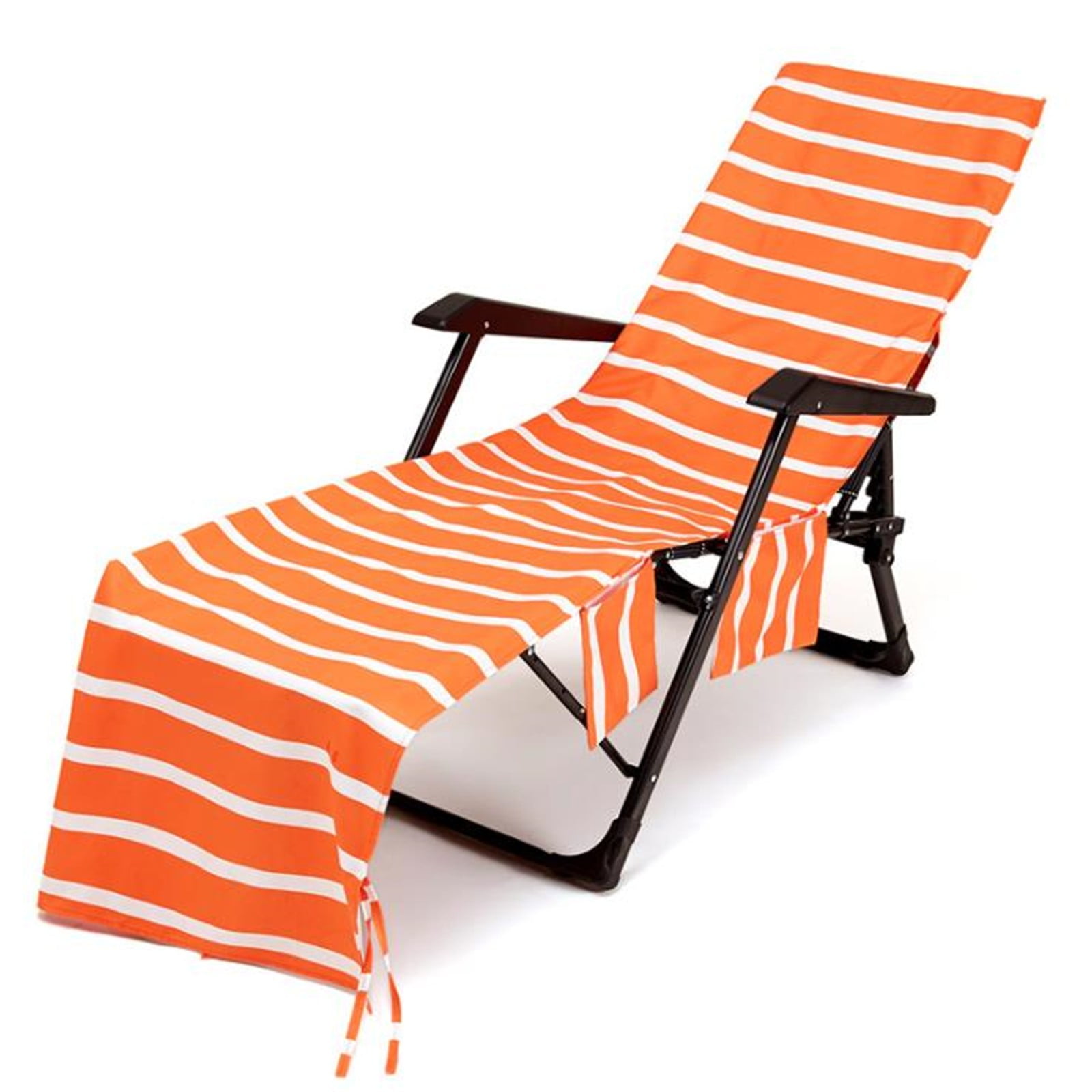 Holloyiver Lounge Chair Towel Cover, Striped Chaise Lounge Cover, Beach ...