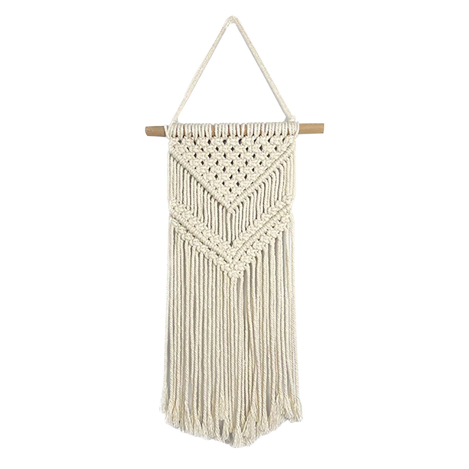 Holloyiver Macrame Wall Hanging, Beige Woven Tapestry Boho Chic Tassels ...