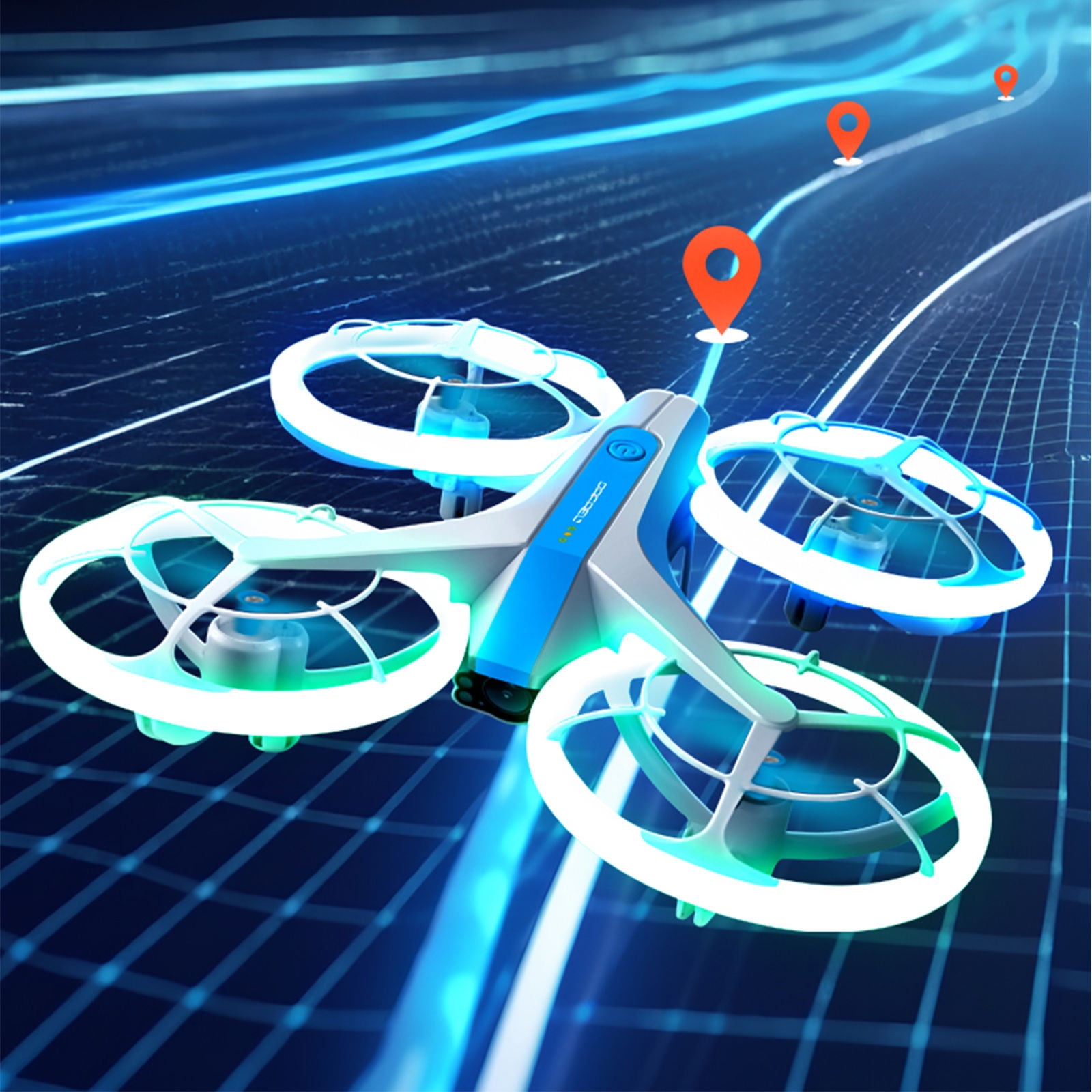 Holloyiver Mini Drone for Kids and Adult, LED RC Quadcopter Indoor ...