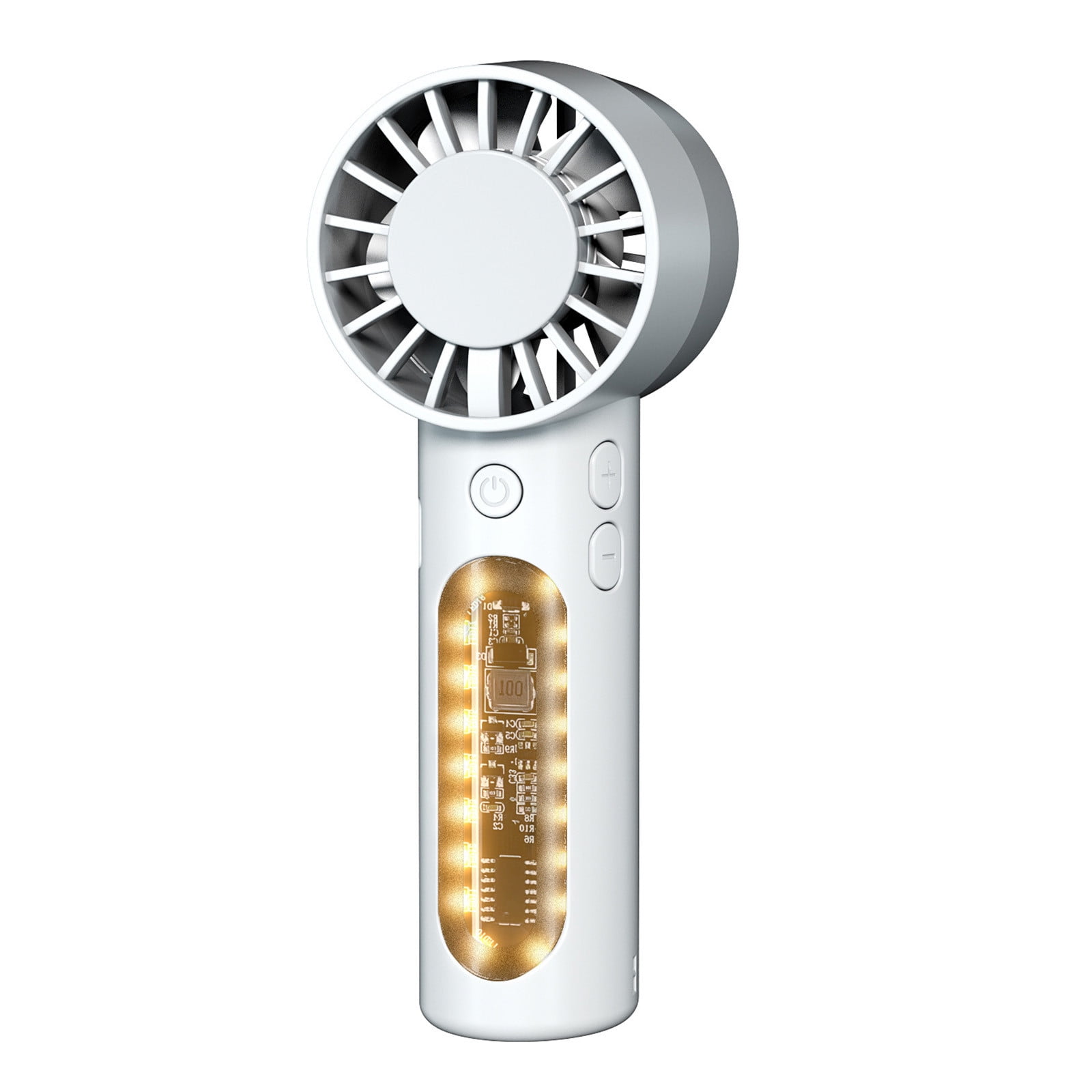 Holloyiver Mini Handheld Fan With LED Light, 3600mAh Rechargeable ...