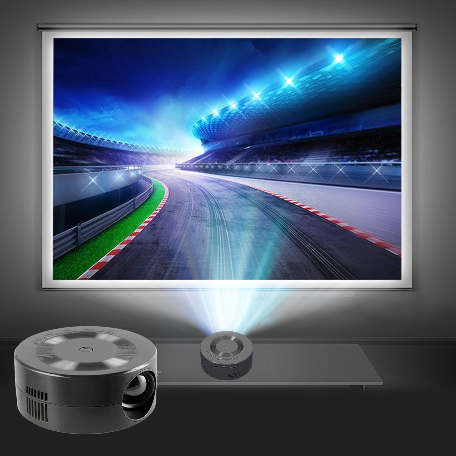 Holloyiver Mini Projector, Portable 1080p Projector, Outdoor Movie ...