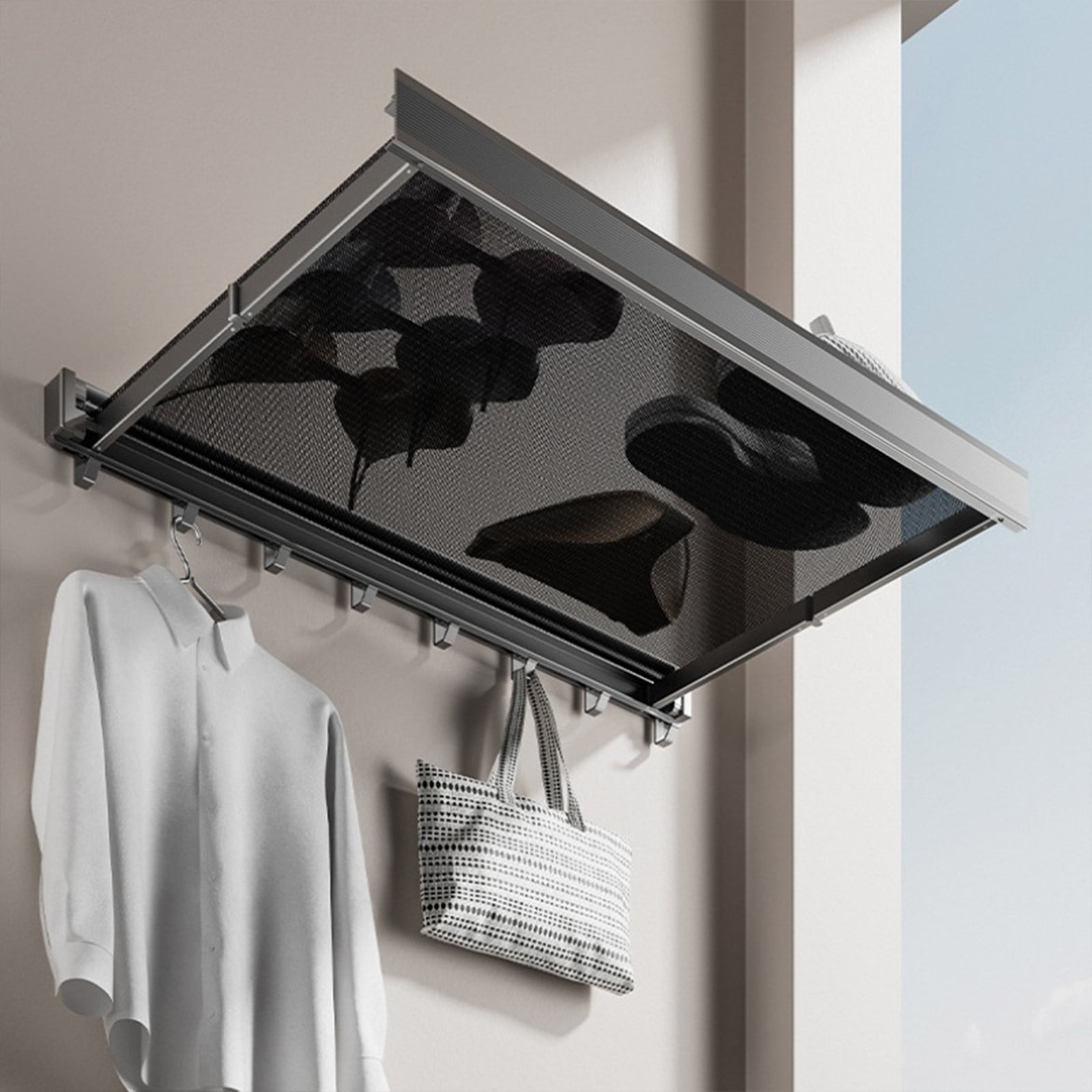 Holloyiver Multi-Function Folding Drying Rack Telescopic, Wall Hanging ...