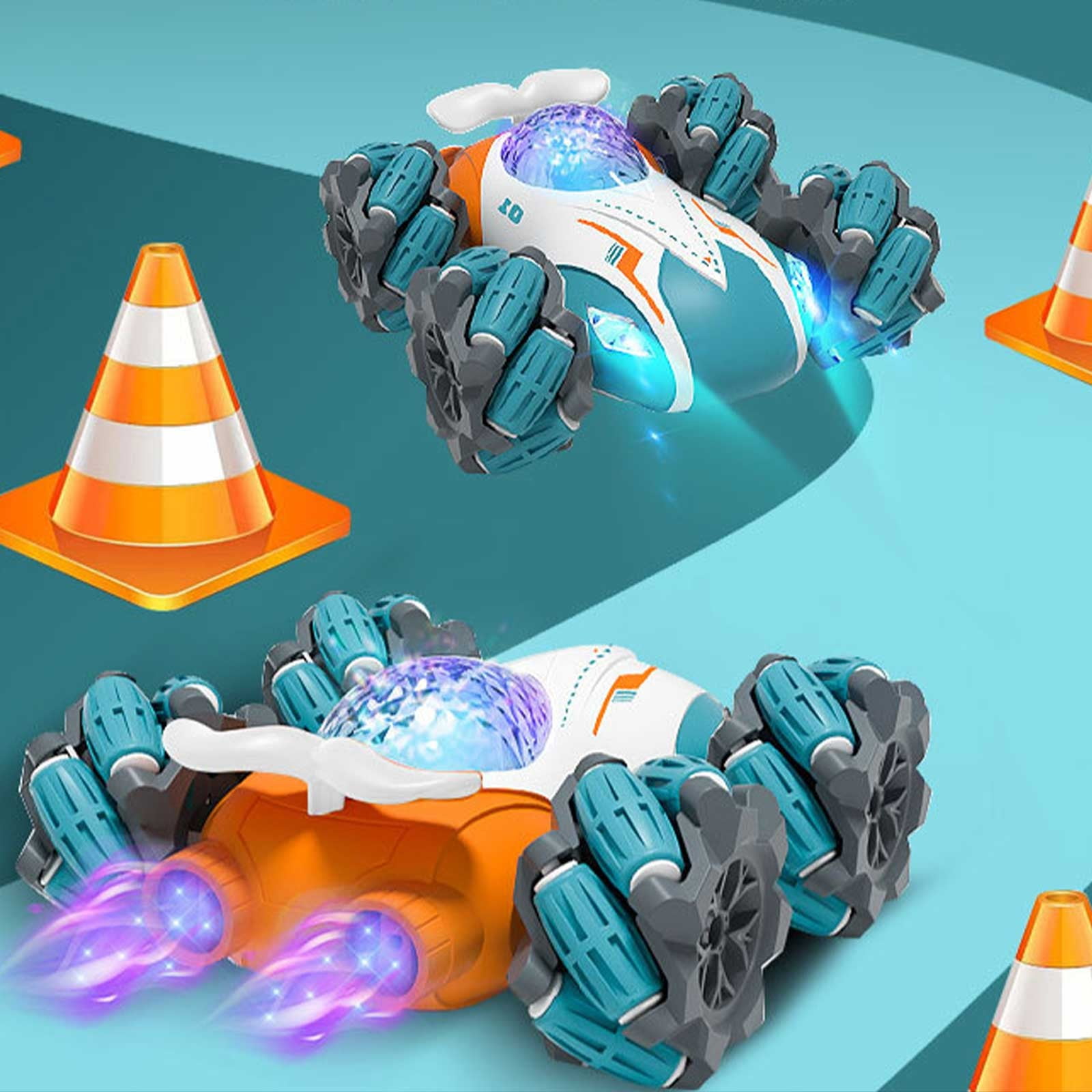 Holloyiver Remote Control Car, RC Cars Double Sided 360° Rotating Car ...