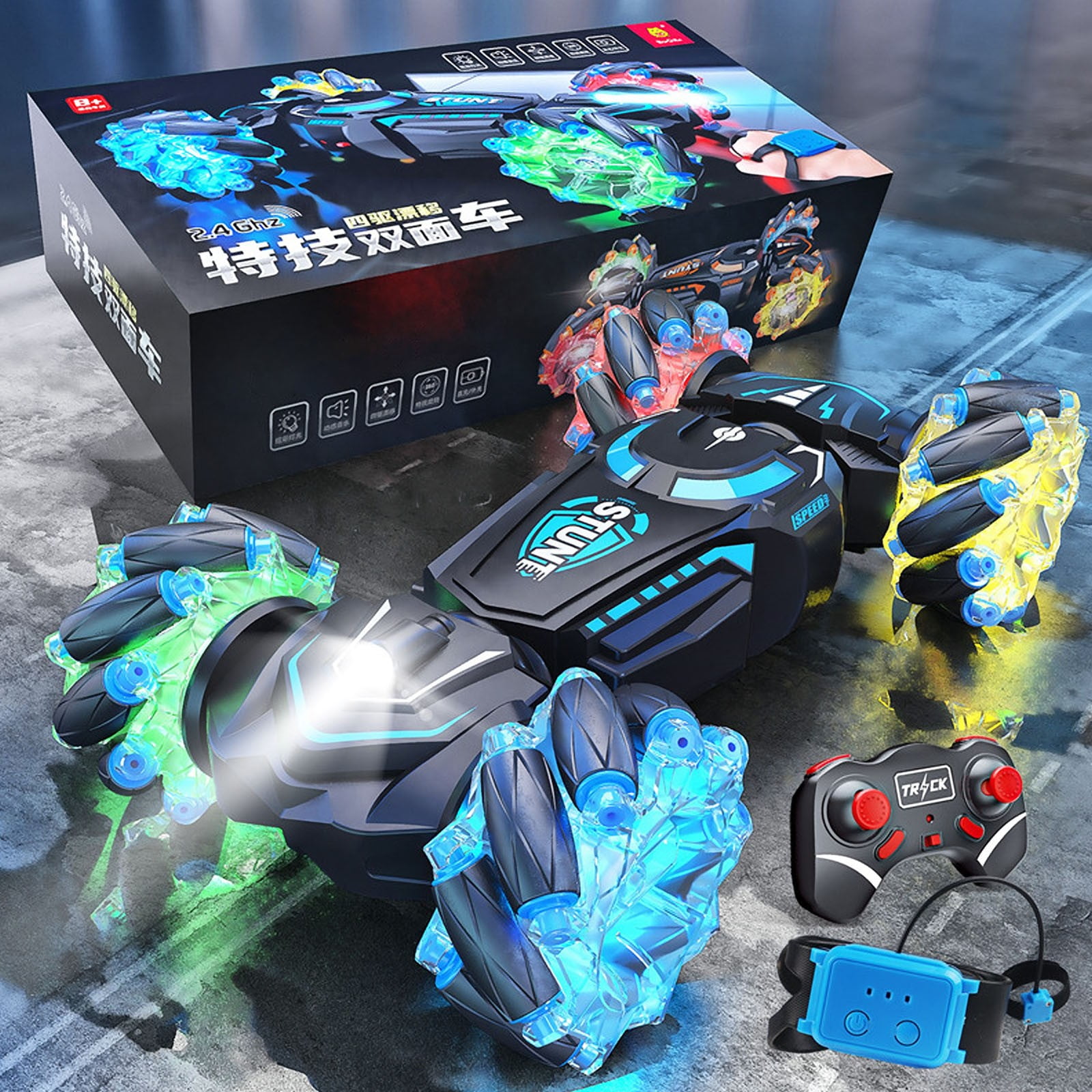 Holloyiver Remote Control Stunt Car, Gesture Sensor Toy Car, 2.4GHz ...