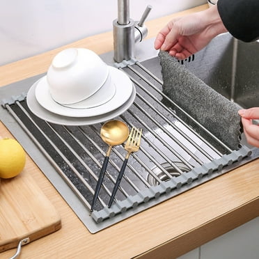 Sink Drying Rack Roll Up Triangle Dish Drying Rack for Sink Corner Roll ...