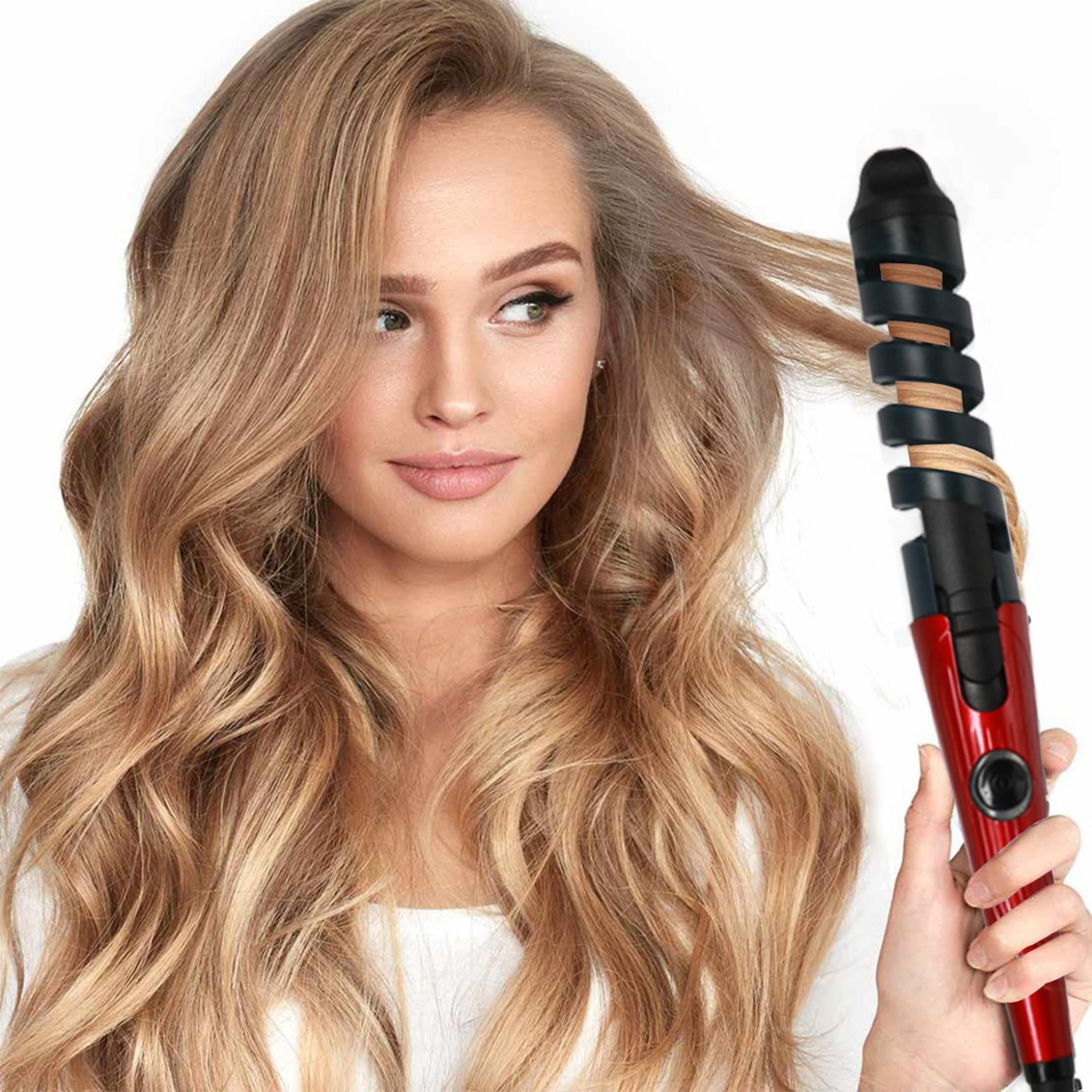 Holloyiver Rotating Hair Curling Iron,Ceramic Auto Hair Curler, Barrels ...