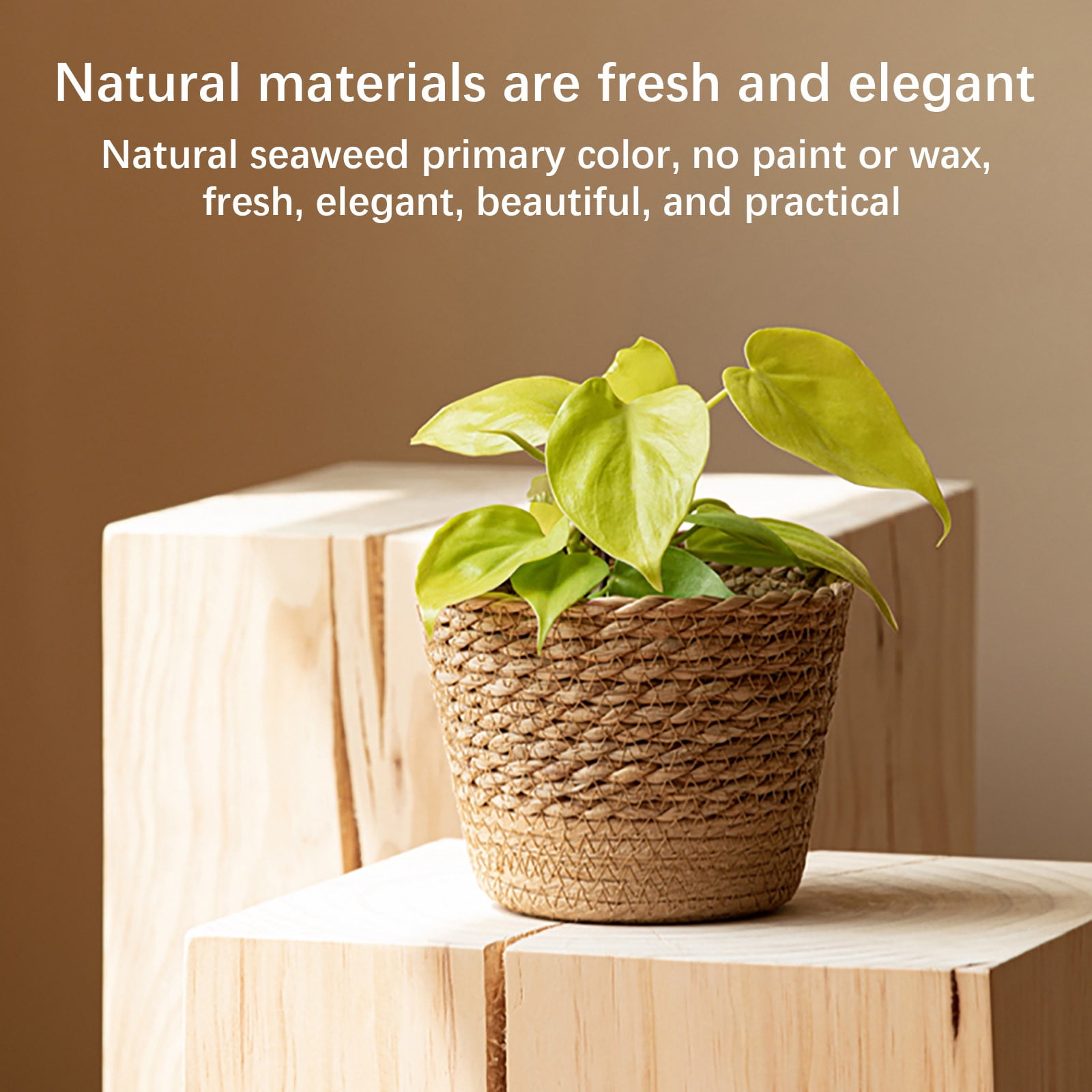 Holloyiver Seagrass Basket Planters, Flower Pots Cover Storage Basket ...