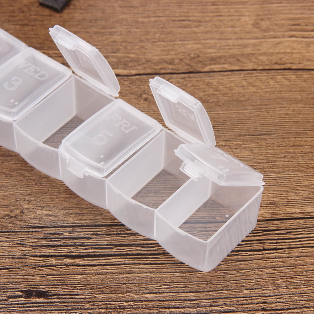 Holloyiver Small Pill Organizer, 1 Pack 7 Day Pill Box 1 Time a Day ...