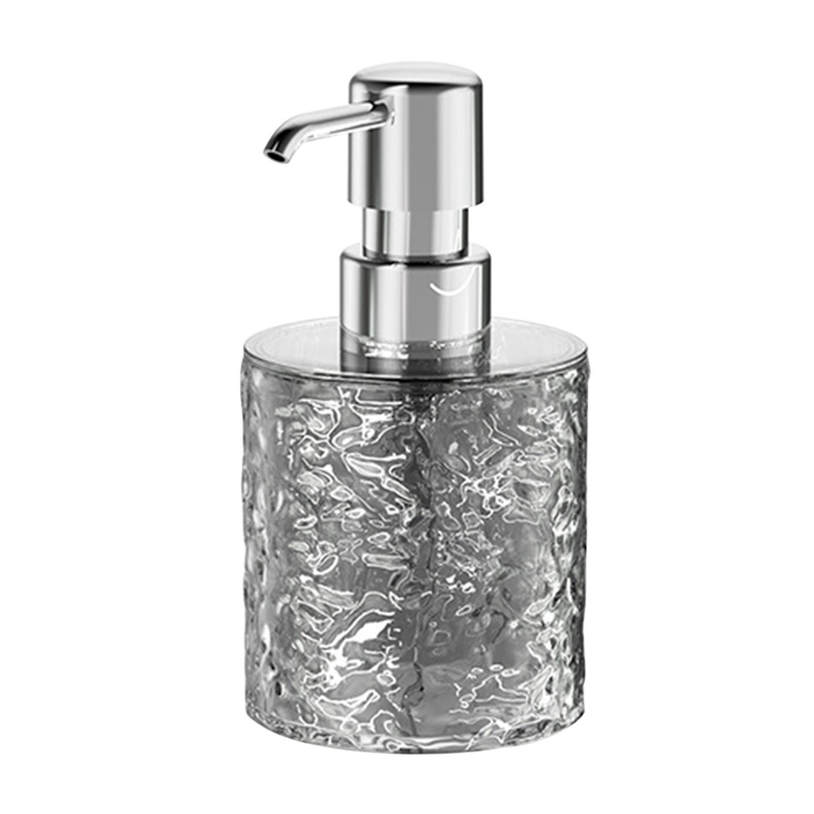 Holloyiver Soap Dispenser, 12 Oz Clear Water Ripple Design Glass ...