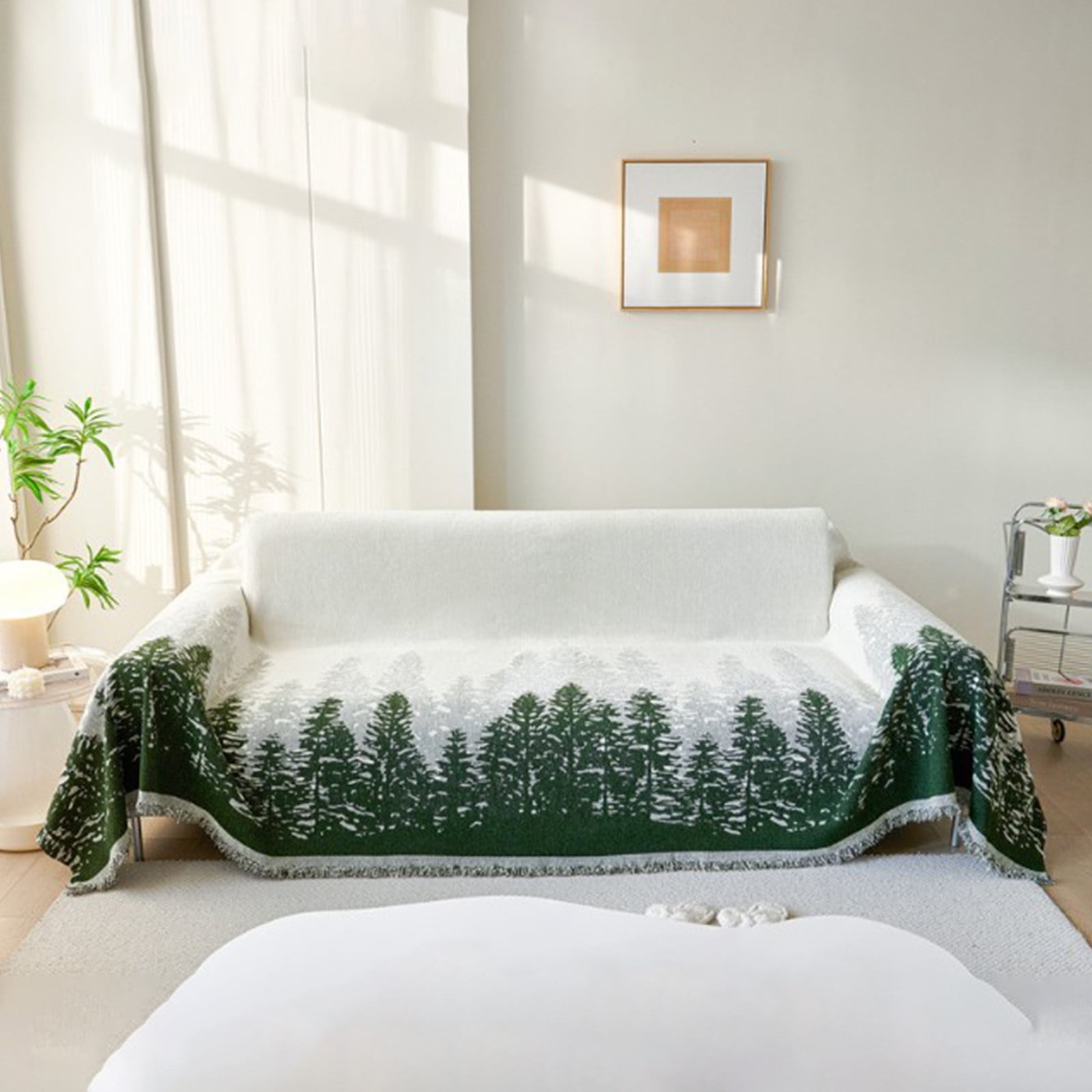 Holloyiver Soft Thickened Sofa Covers, Shrub Tree Vintage Couch Cover ...