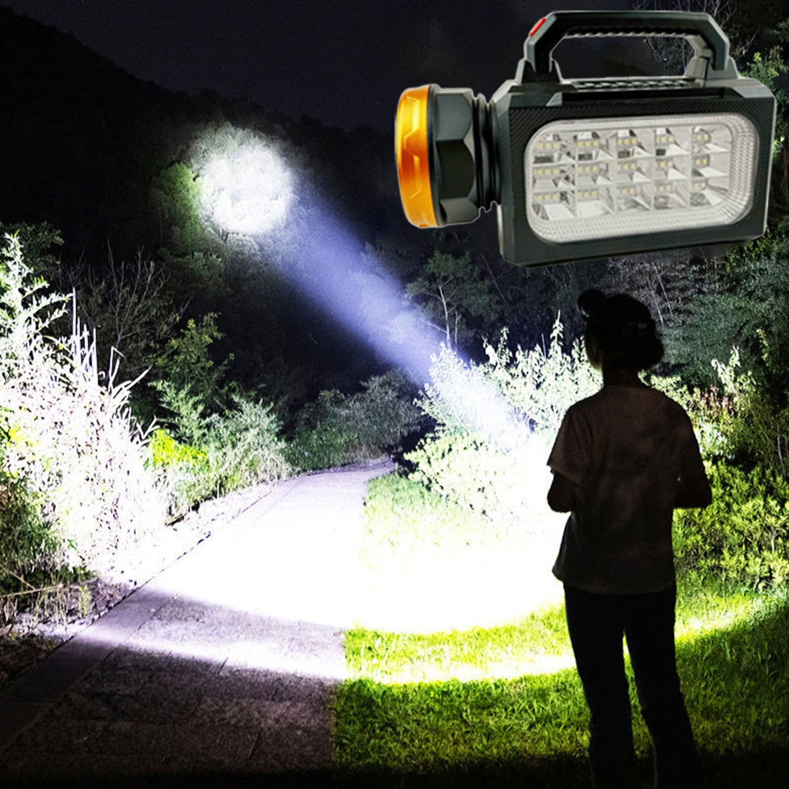 Holloyiver Solar Rechargeable Spotlight Flashlight, 6000 Lumens Led ...