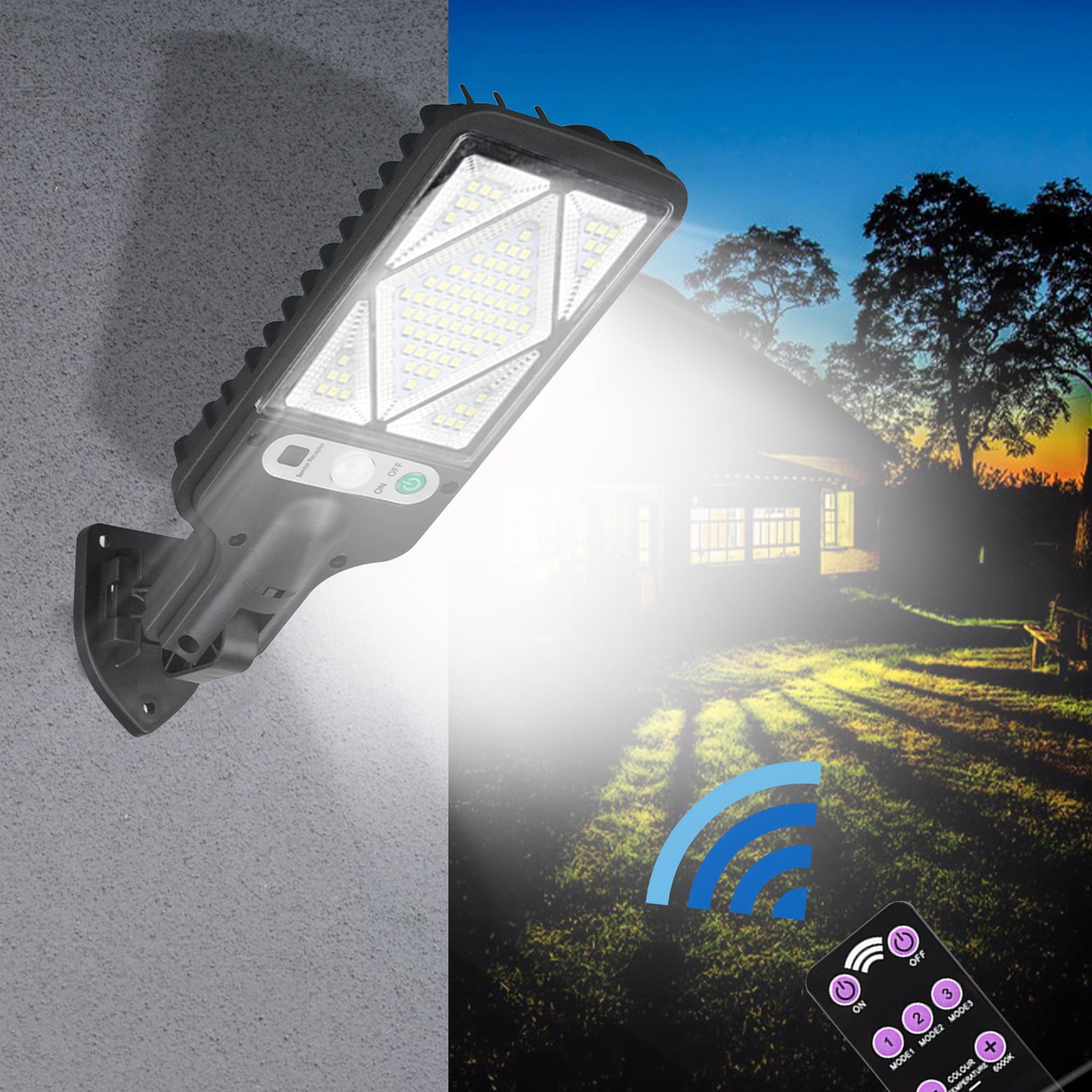 Holloyiver Solar Street Lights Outdoor, Led Remote Control Solar ...
