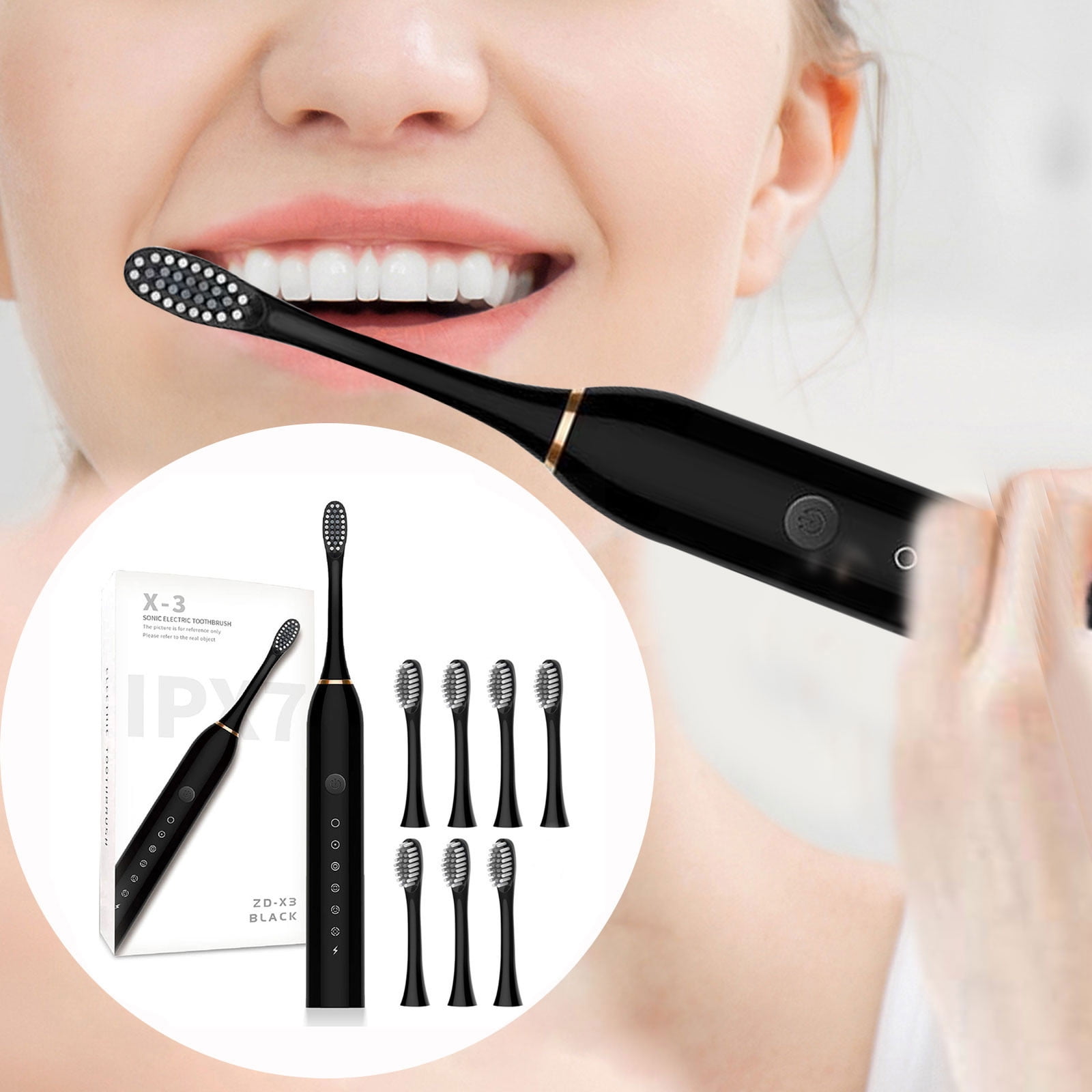 Holloyiver Sonic Electric Toothbrush with 8 Brush Heads for Adults, One ...